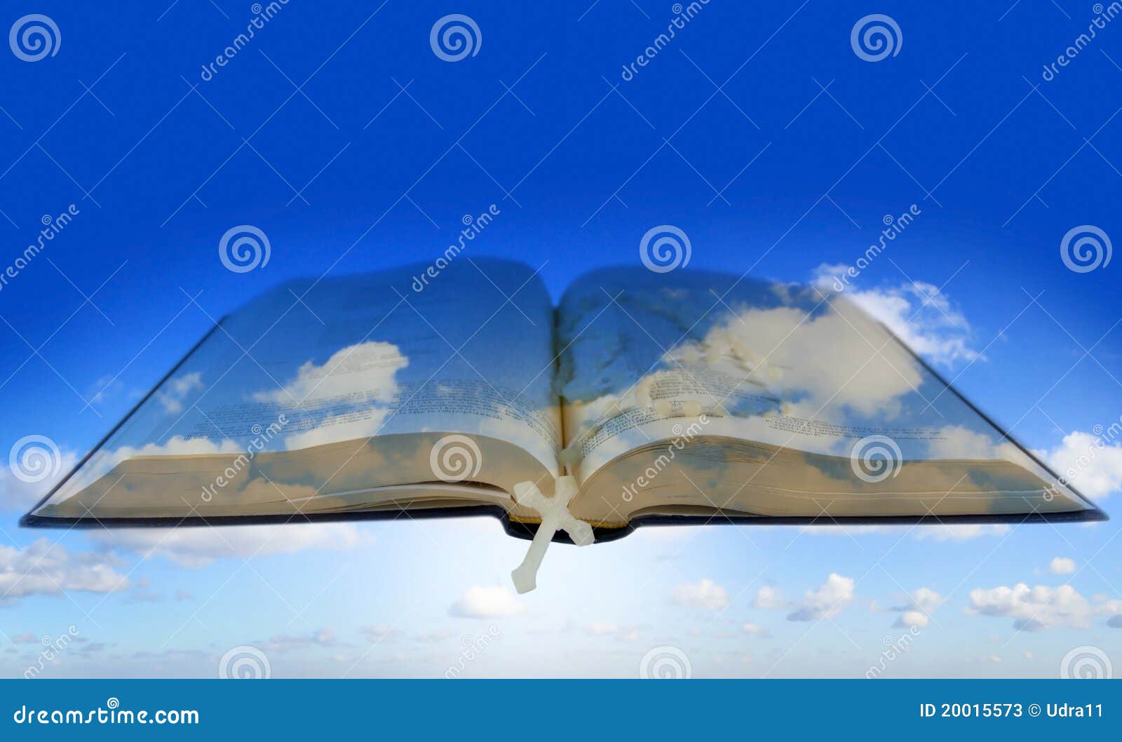 Open Bible with Cross on Sky Stock Image - Image of symbol, pray: 20015573