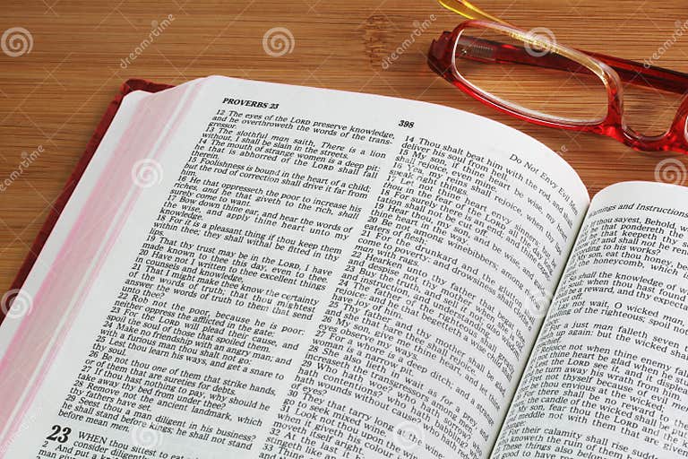 Open Bible with glasses stock photo. Image of read, manuscript - 2215088