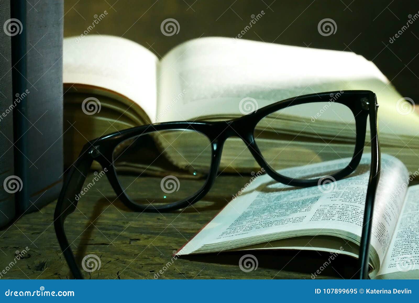 Open Bible with Glasses stock image. Image of school - 107899695