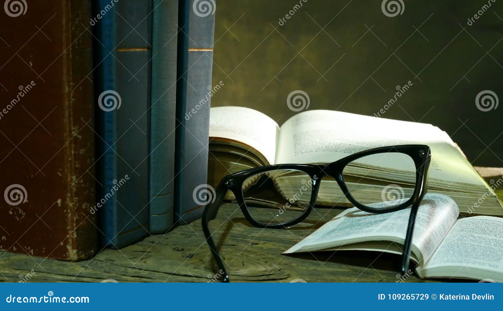Open Bible with Glasses stock image. Image of religion - 109265729