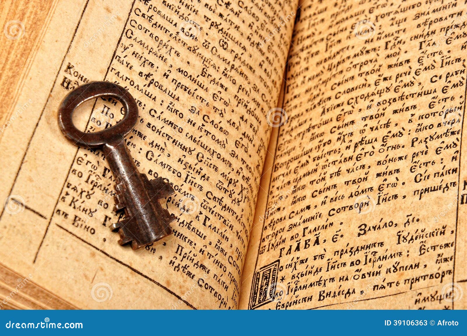 Open Bible with key stock image. Image of story, open - 39106363