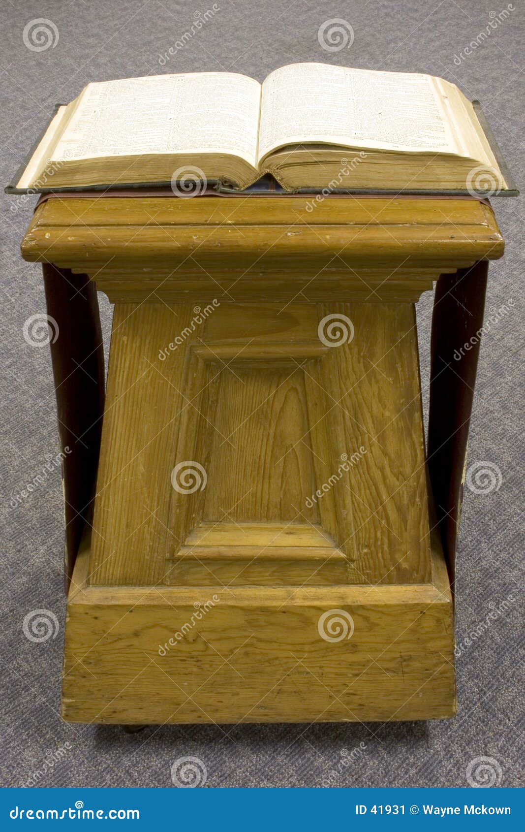 Open Bible on Old Pine Stand. Stock Image - Image of architecture ...
