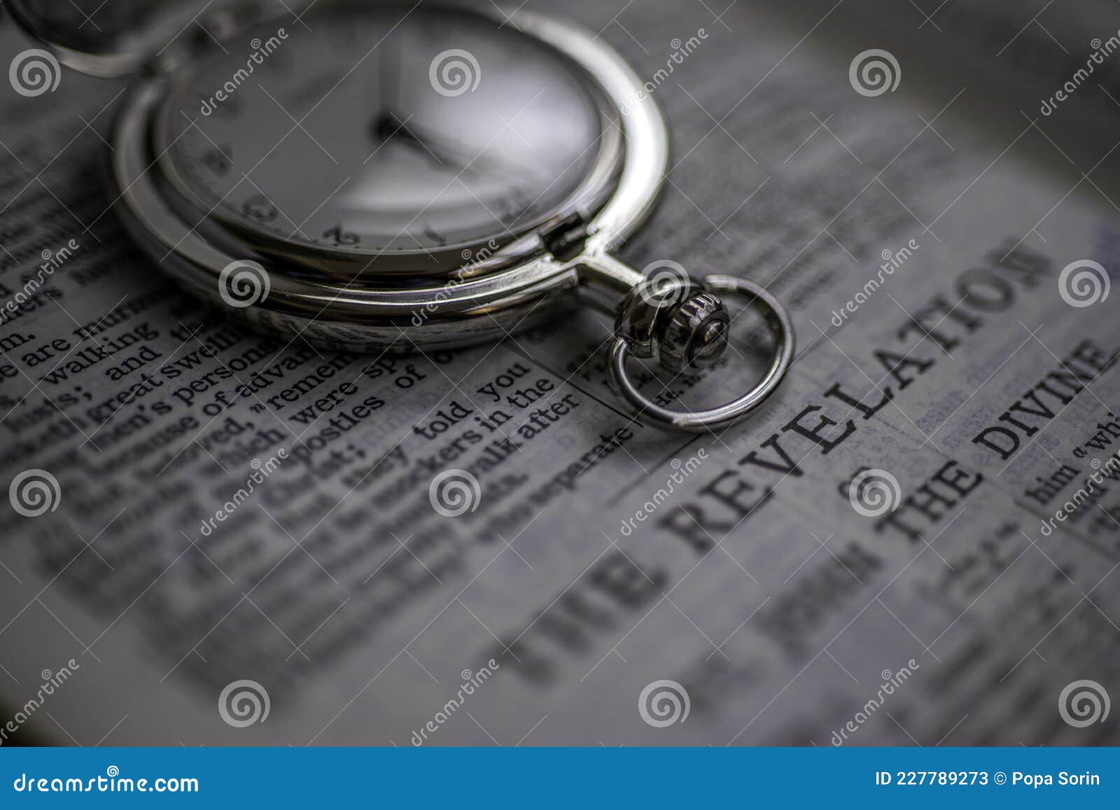 Open Bible and a Pocket Watch Stock Image - Image of open, revelation ...