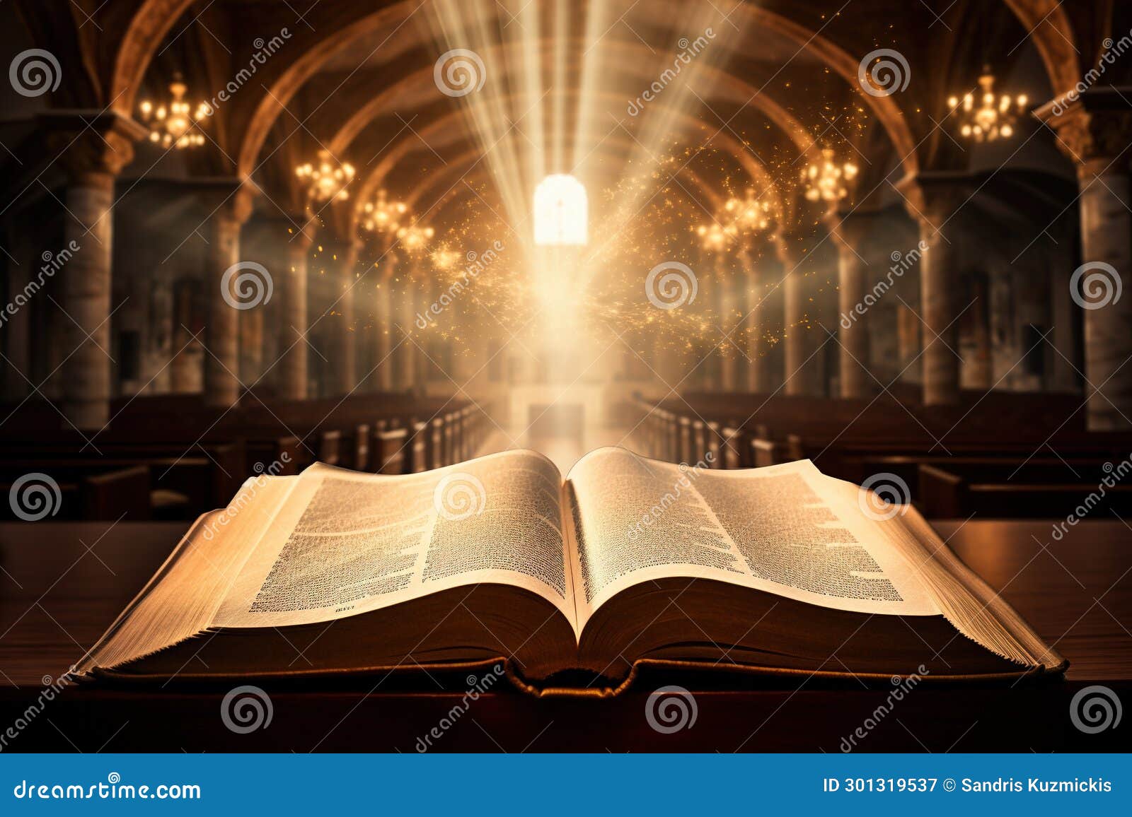 An Open Bible with Rays of Light Coming Out of it. Generative AI Stock ...