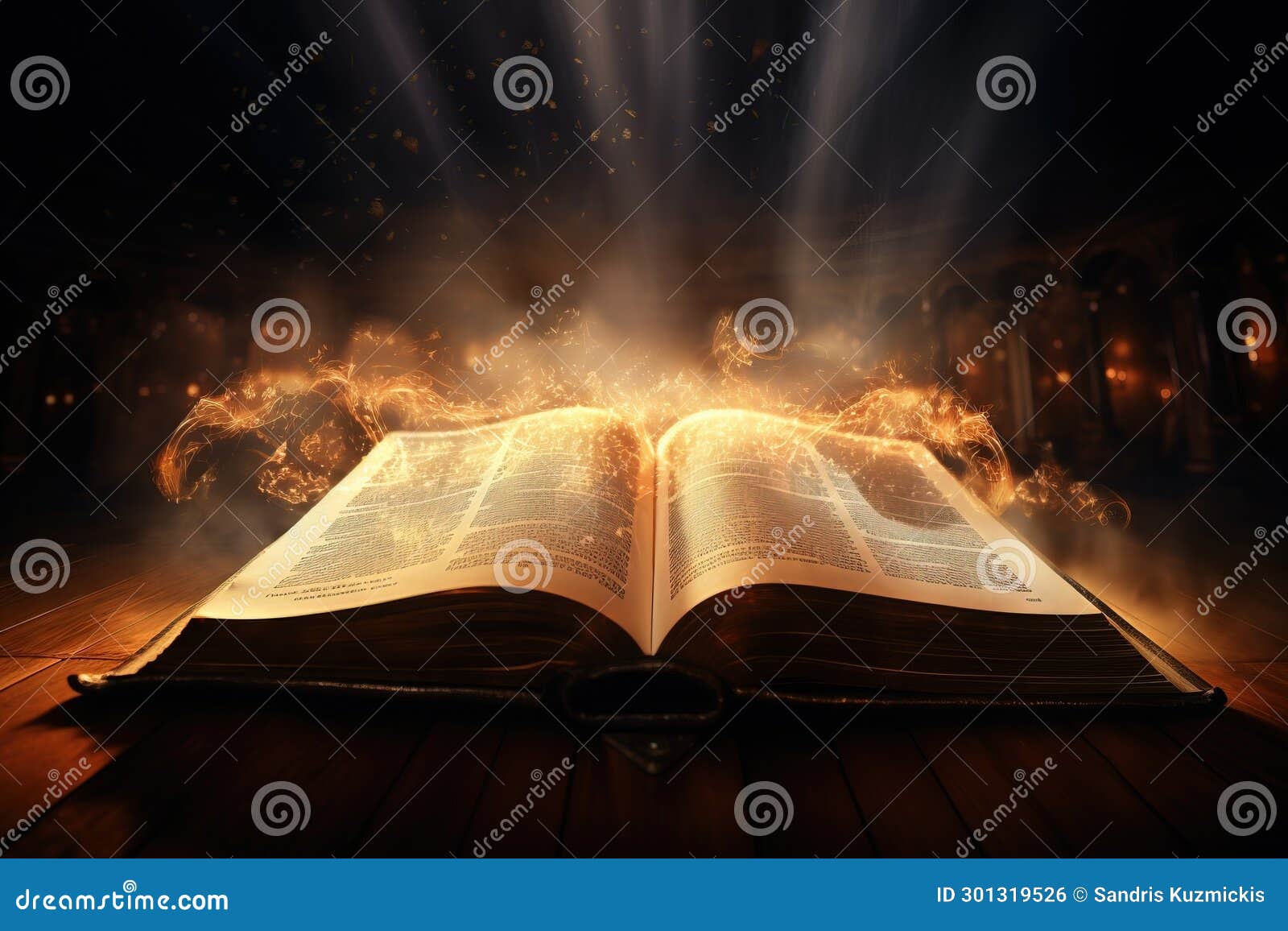 An Open Bible with Rays of Light Coming Out of it. Generative AI Stock ...