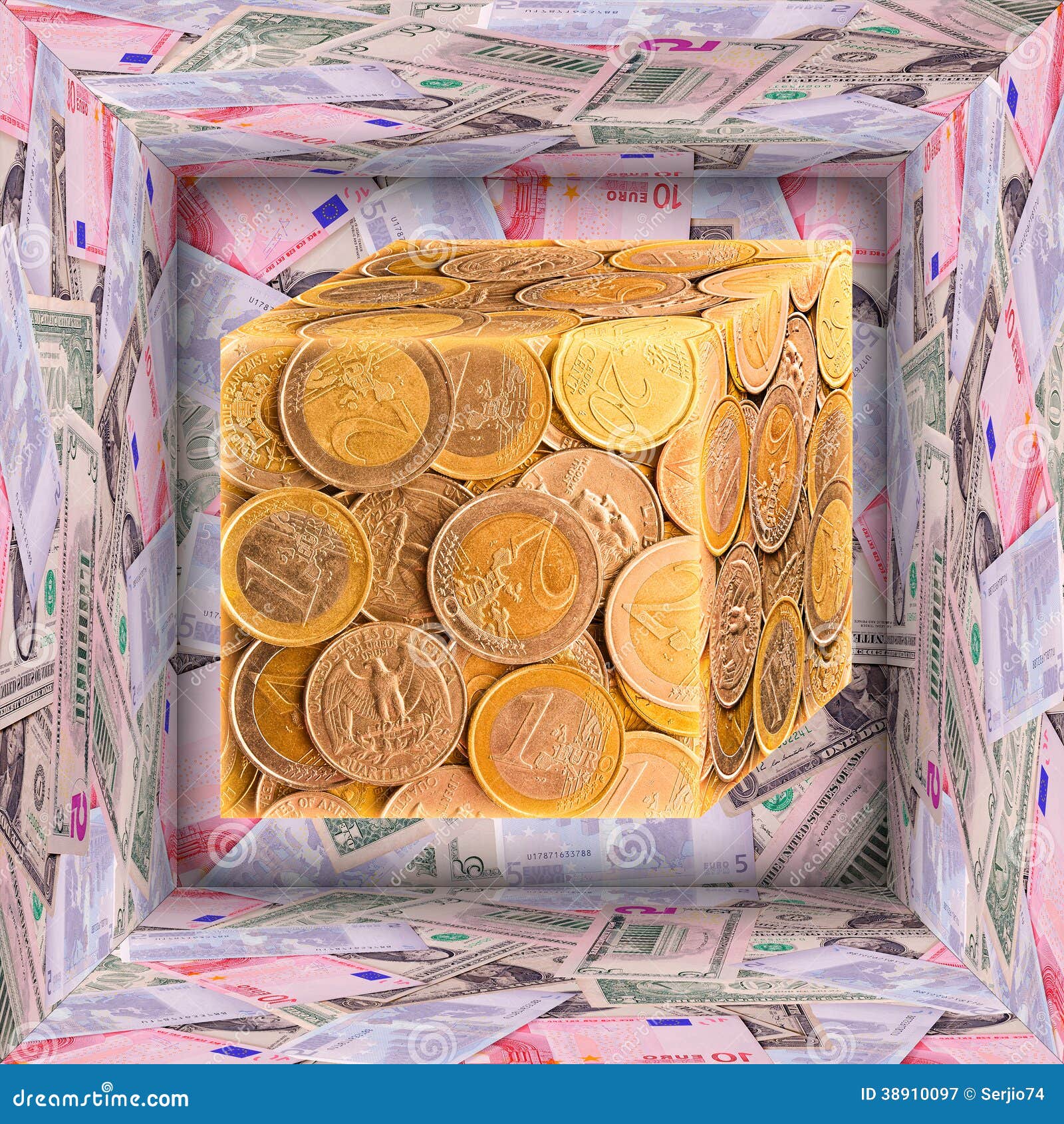 Open Big 3d Cube and Small One. Stock Image - Image of safe, collection ...