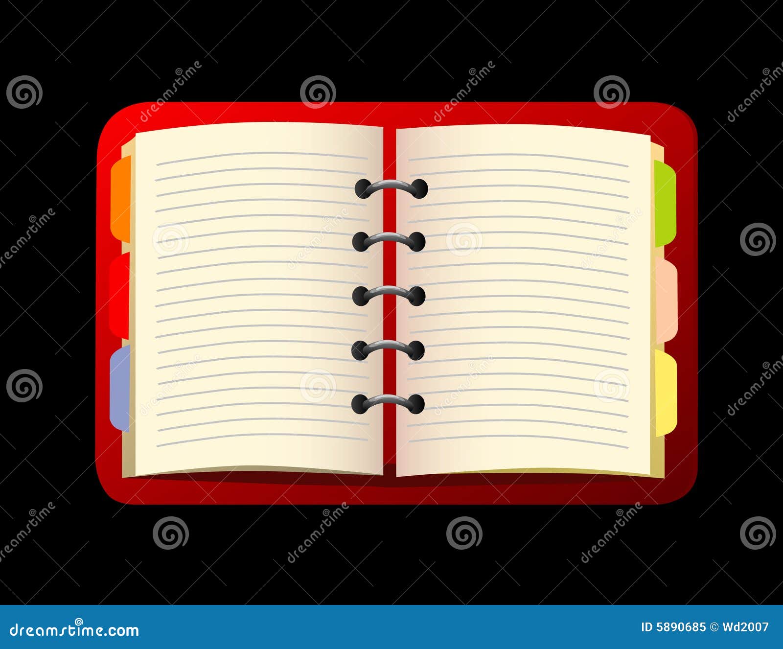 Open binder stock vector. Illustration of open, ring, blue - 5890685