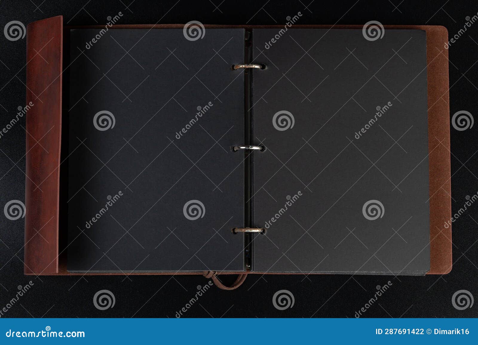 Open Binder with Black Pages Stock Photo - Image of paper, business ...