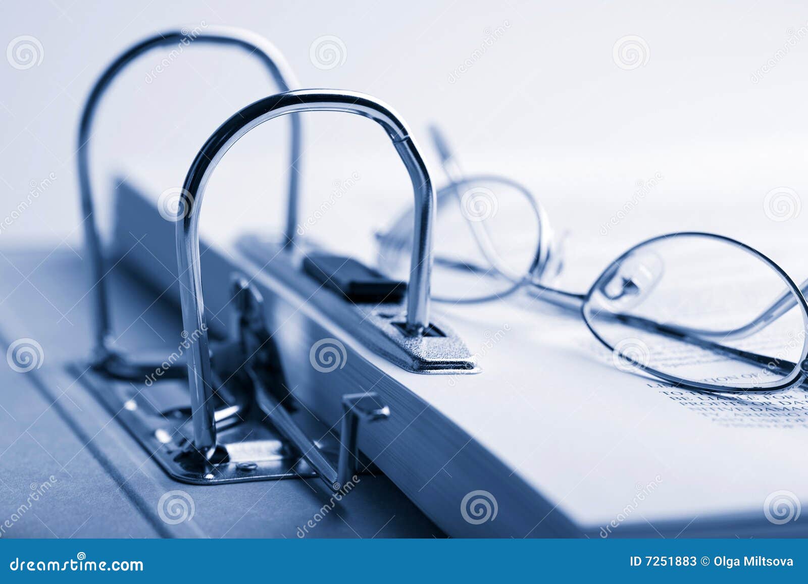 Open Binder and Glasses Over Document Stock Image - Image of busy ...