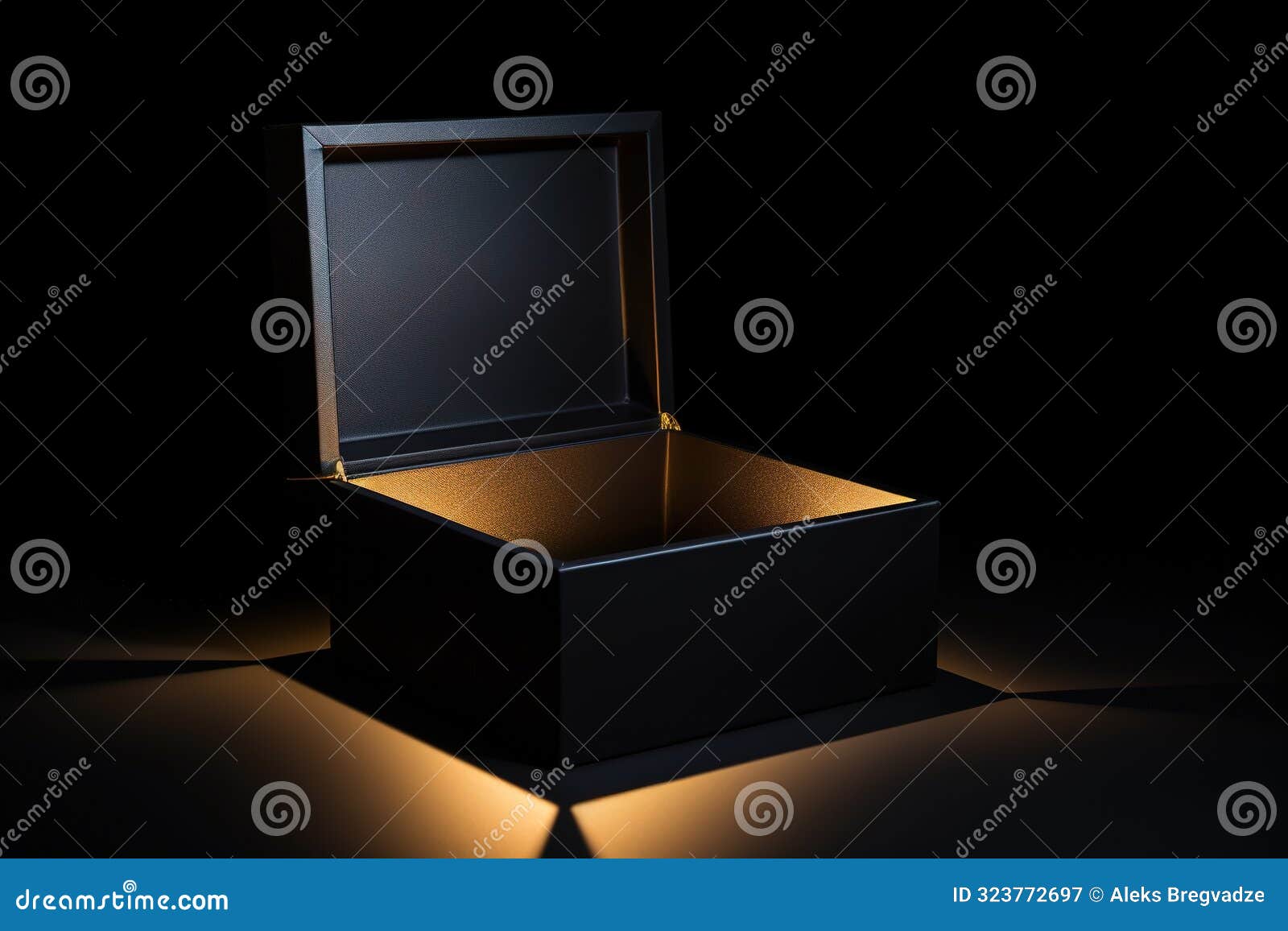 An Open Black Box Against a Dark Background Stock Image - Image of ...