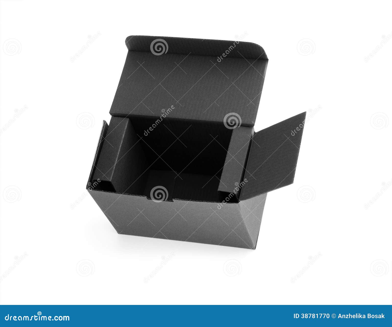 Open black cardboard box stock photo. Image of mail, compartment - 38781770