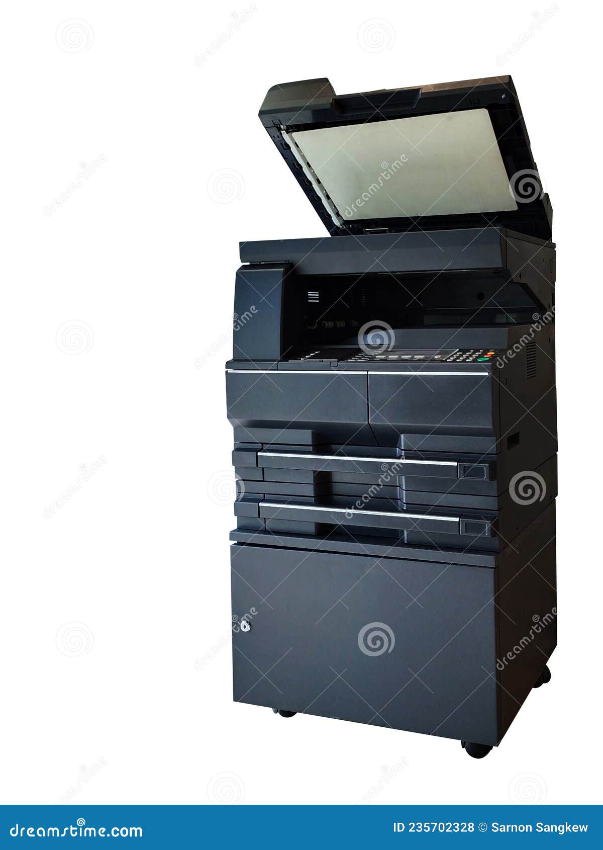 Open Black Copier on White Background, Technology, Object, Copy Space ...