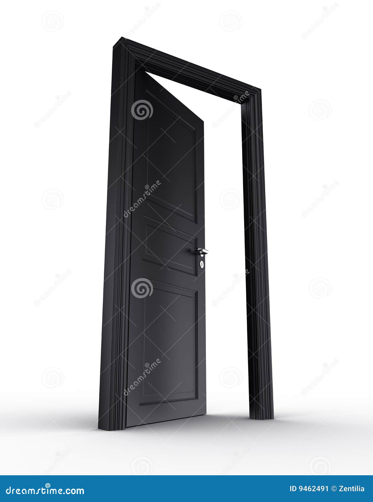 Open black door stock illustration. Illustration of keyhole - 9462491