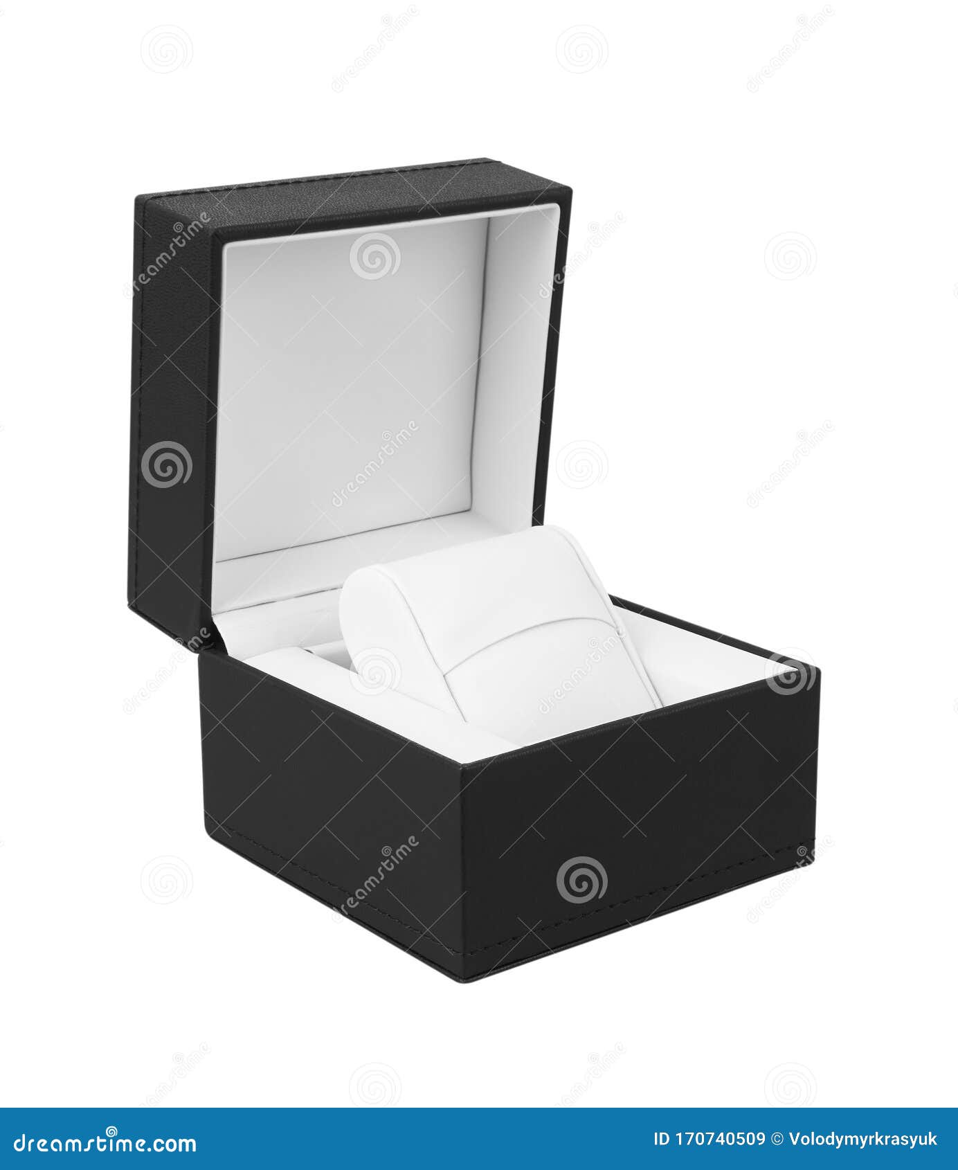 Open Black Gift Box Isolated on White Stock Image - Image of donate ...