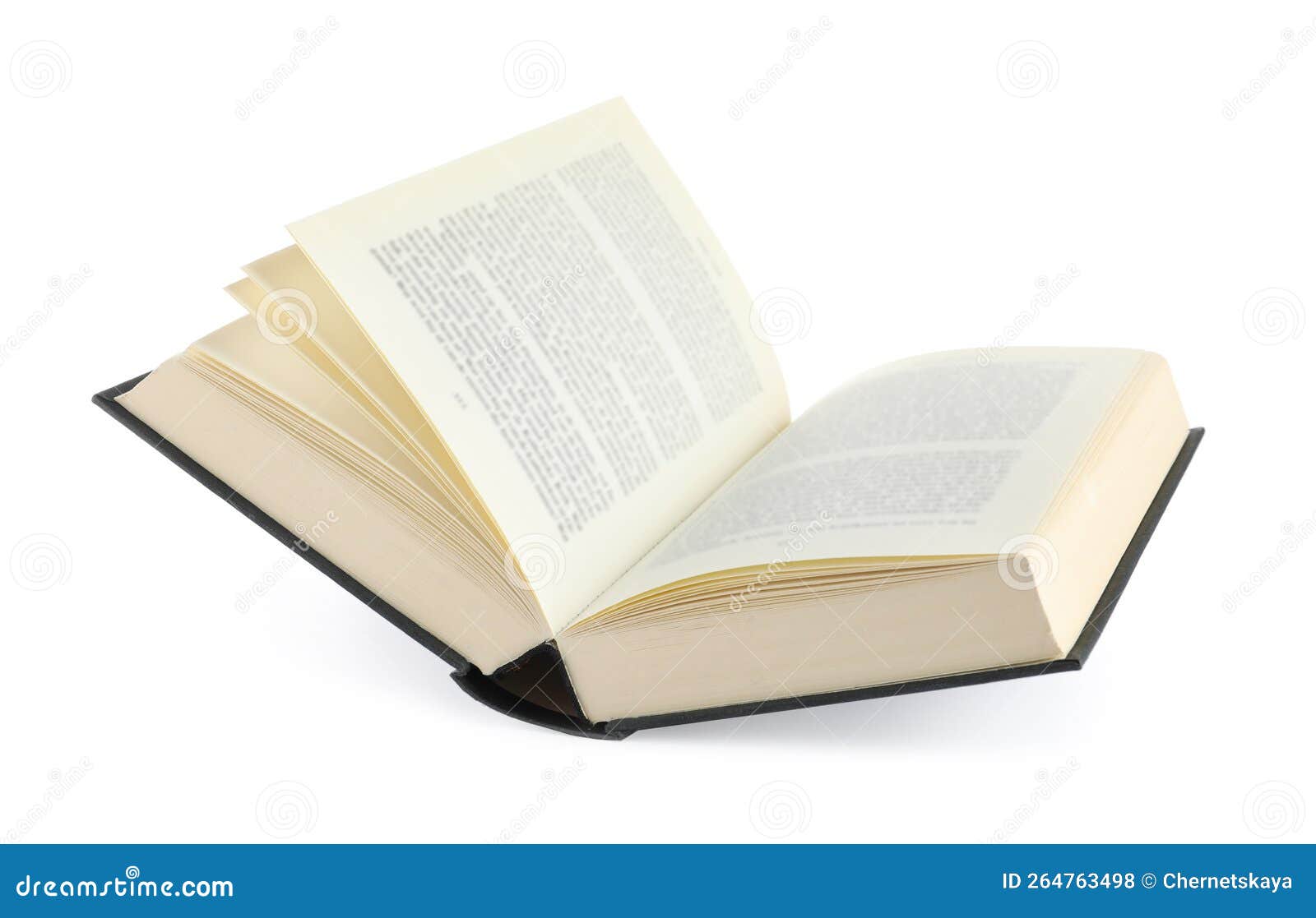 Open Black Hardcover Book Isolated on White Stock Photo - Image of ...