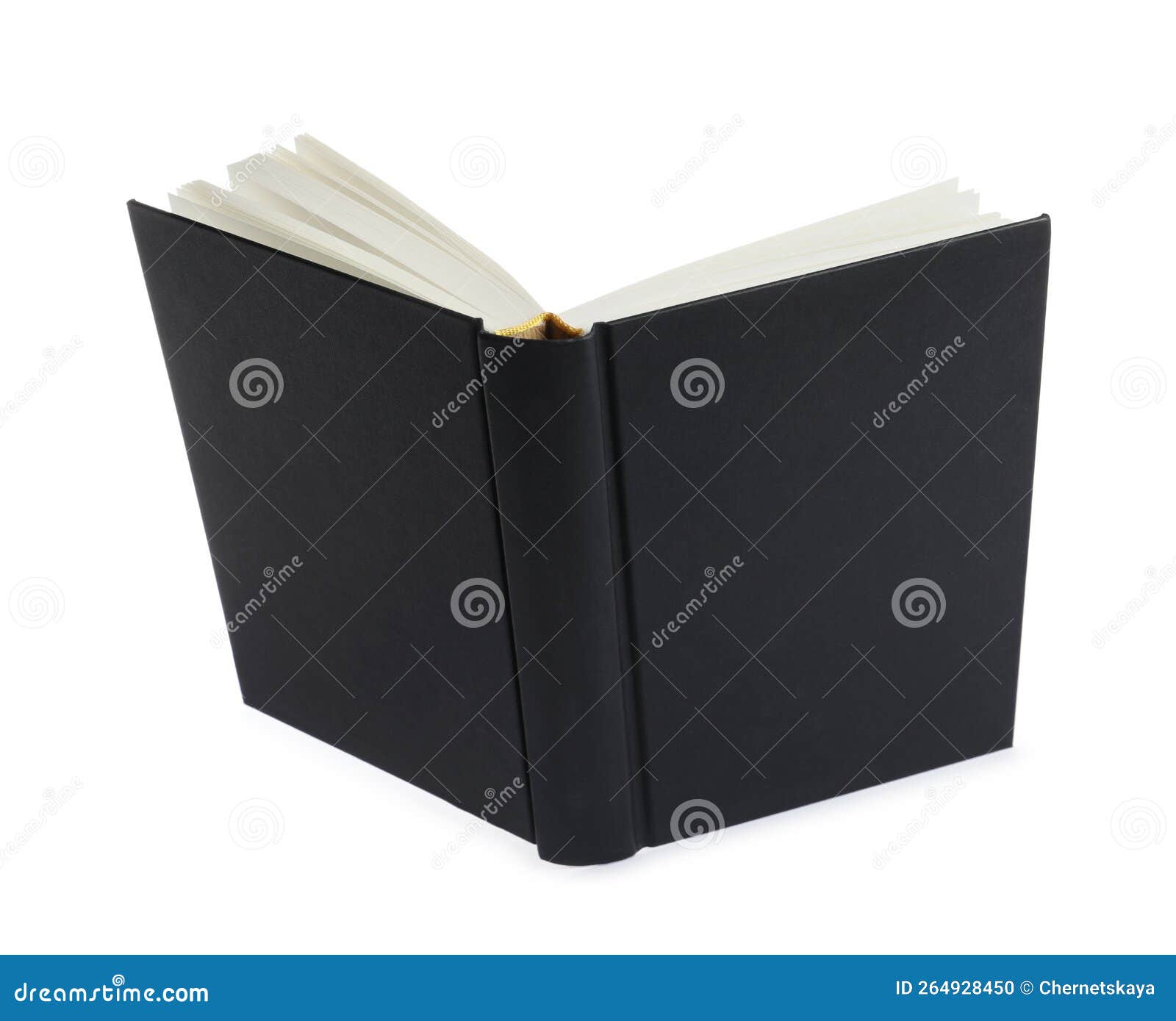 Open Black Hardcover Book Isolated on White Stock Photo - Image of ...