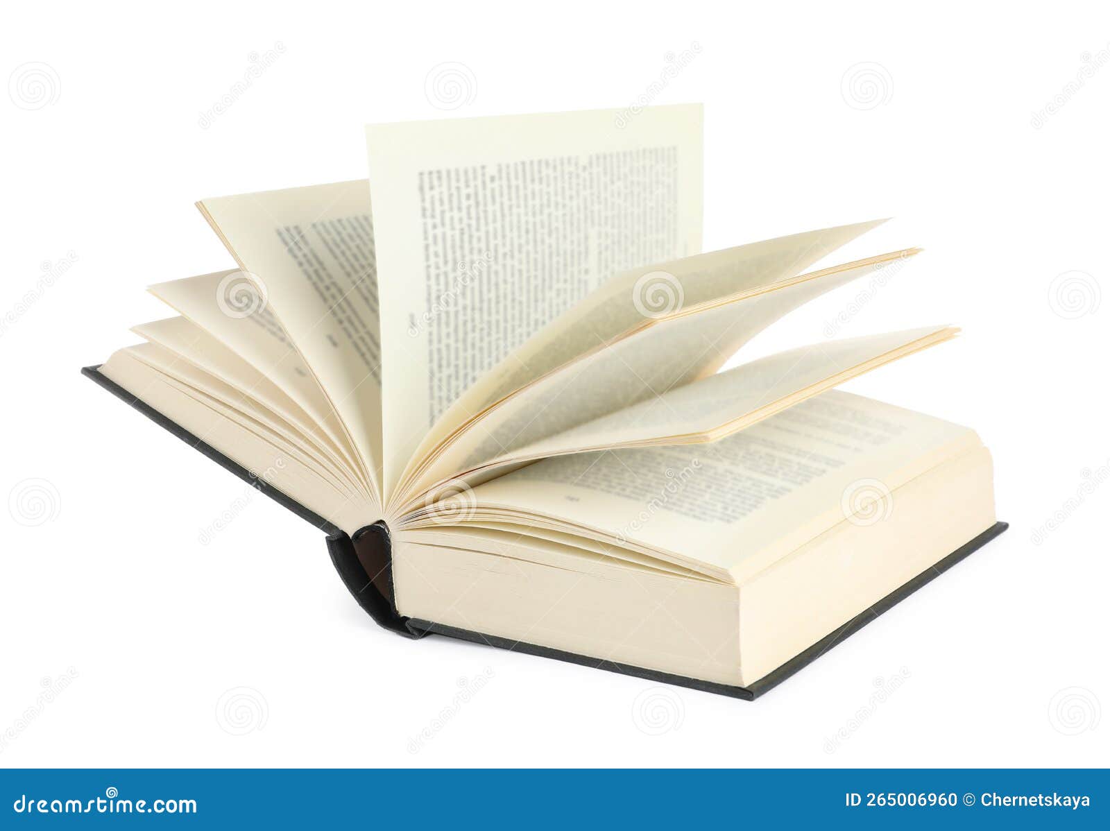 Open Black Hardcover Book Isolated on White Stock Photo - Image of hard ...