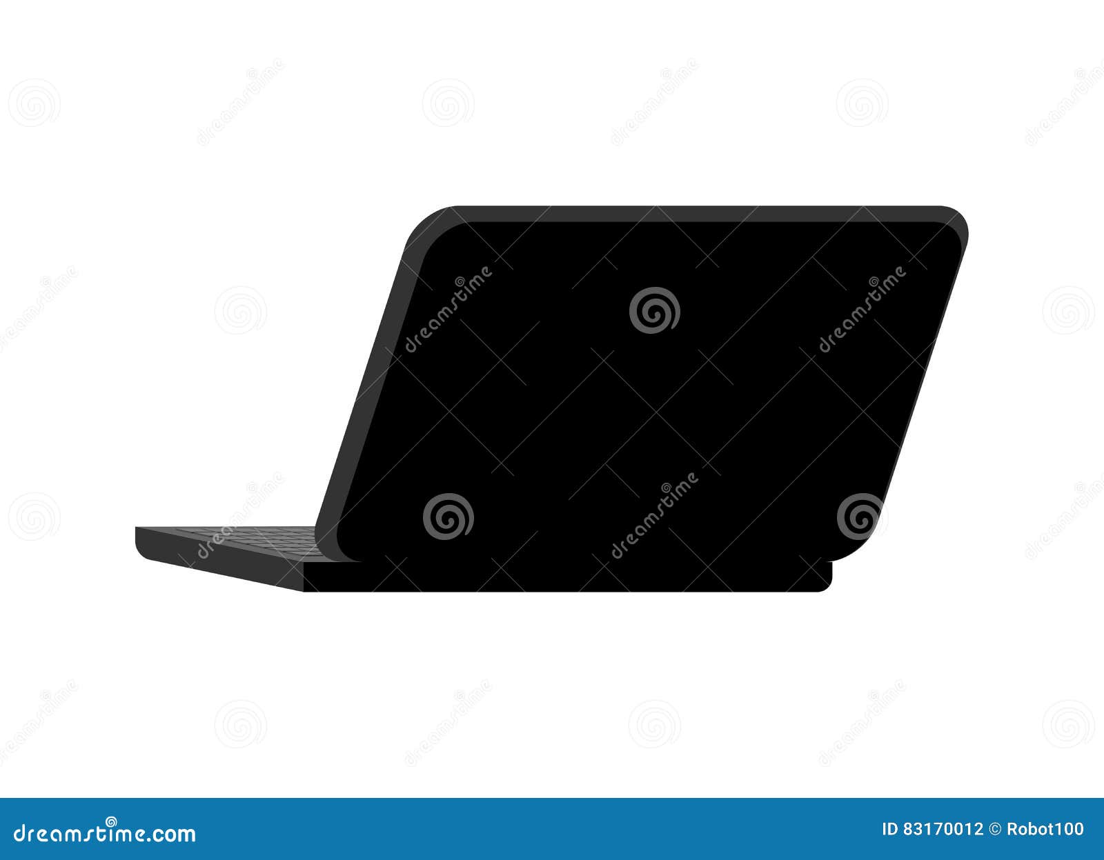 Open Black Laptop Back Isolated. Notebook Pc Stock Vector ...