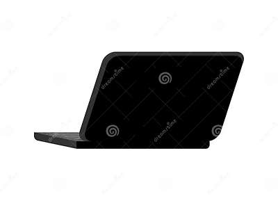 Open Black Laptop Back Isolated. Notebook Pc Stock Vector ...