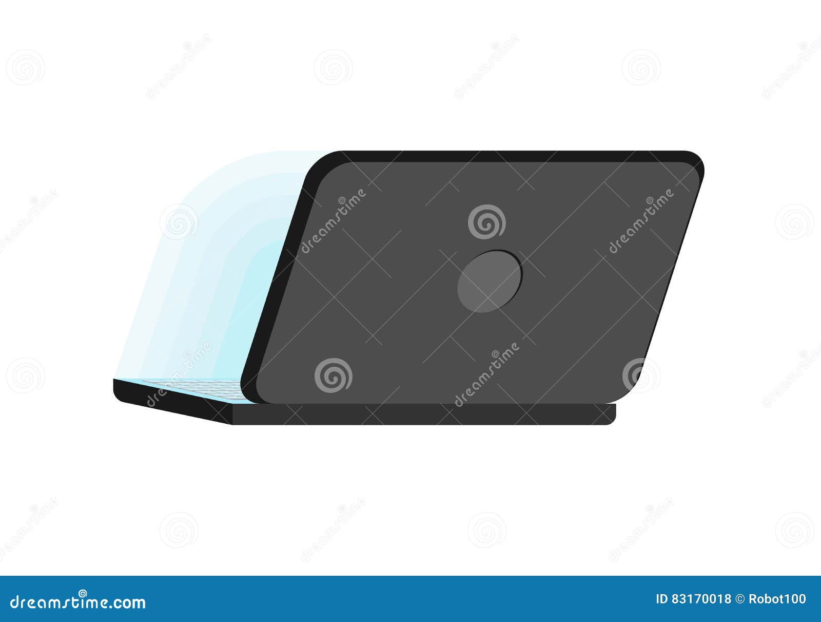 Open Black Laptop Back Isolated. Notebook Pc Stock Vector ...