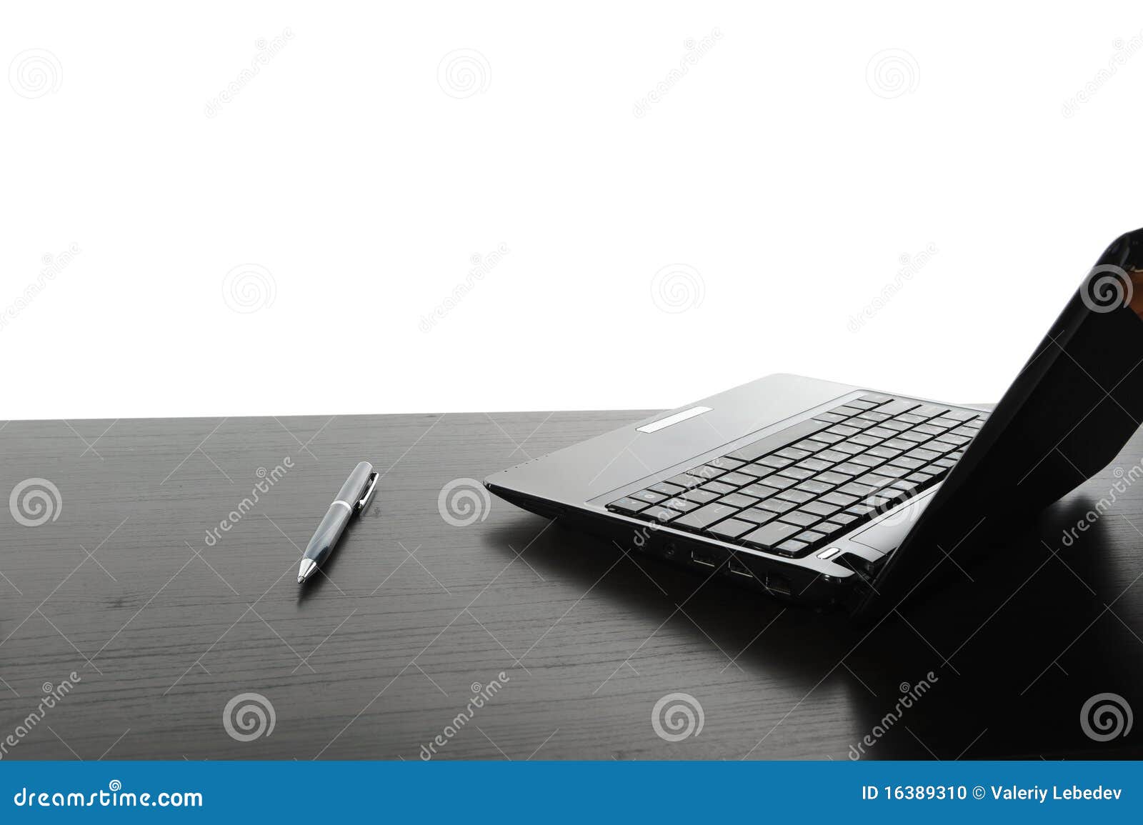Open black laptop computer stock photo. Image of background - 16389310