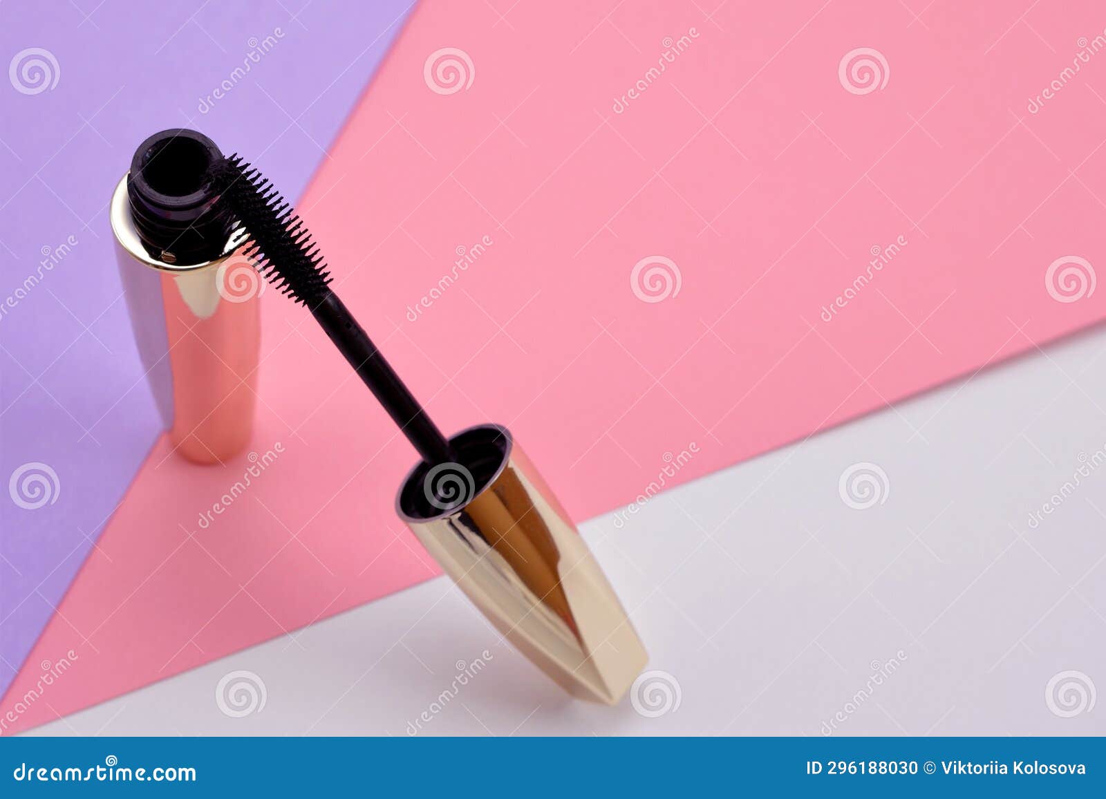 Open Black Mascara on Pink Purple Background Stock Photo - Image of ...