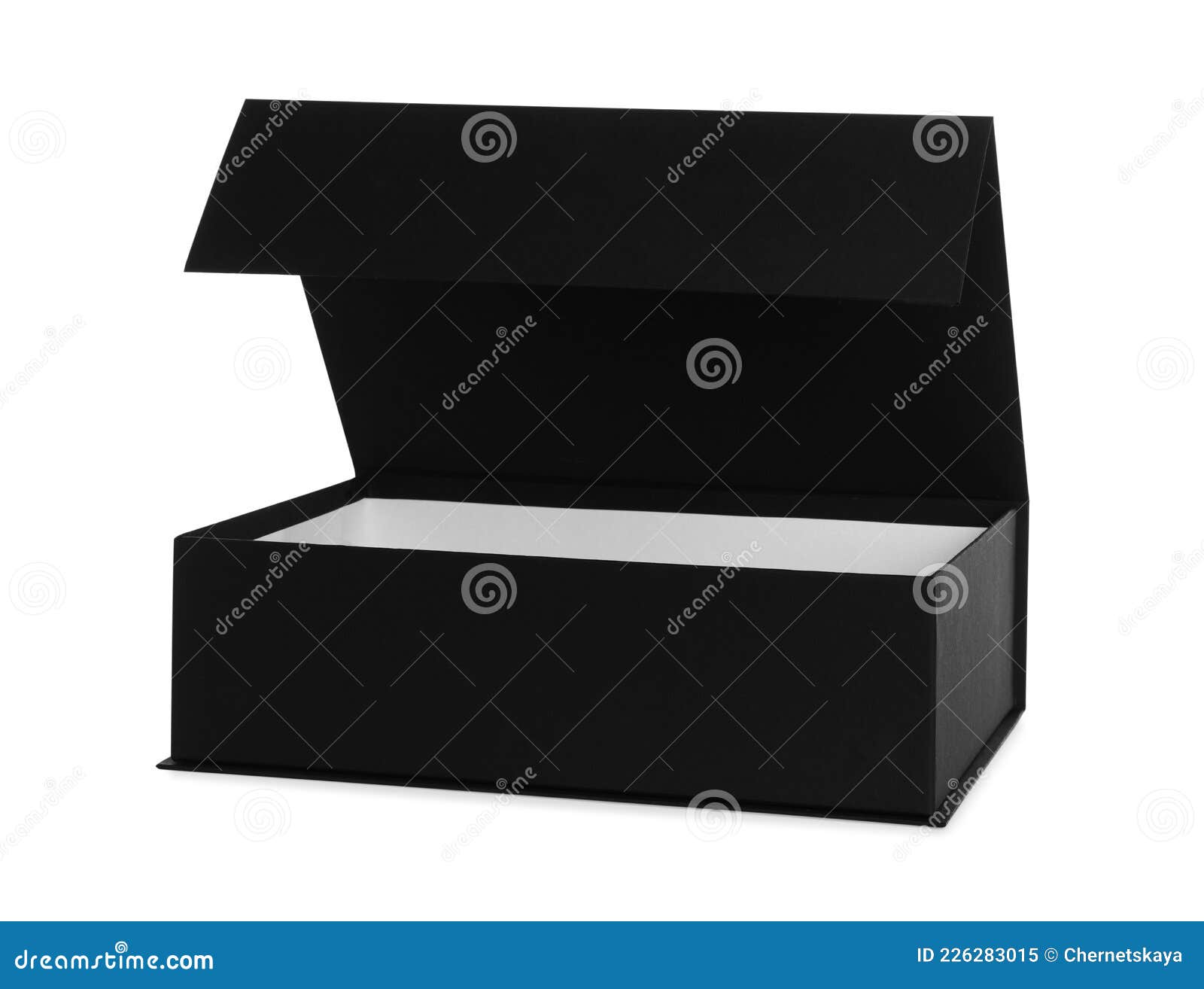 Open Black Shoe Box Isolated on White Stock Image - Image of branding ...