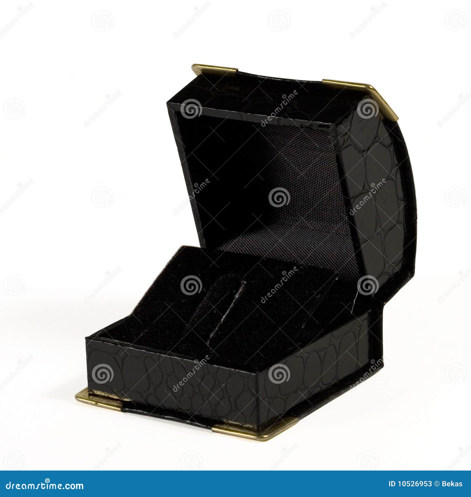 Open black small box stock image. Image of metal, leather - 10526953