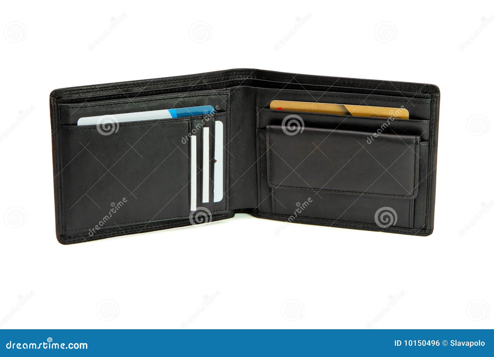 Open Black Wallet with Business Cards Isolated Stock Photo - Image of ...