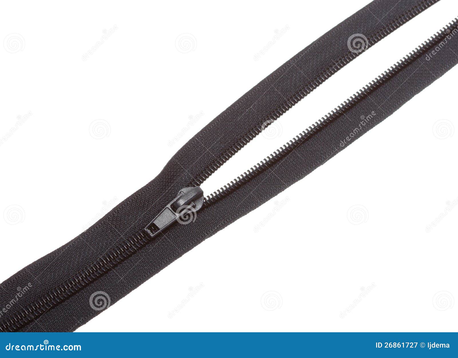 Open black zipper closeup stock image. Image of connection - 26861727