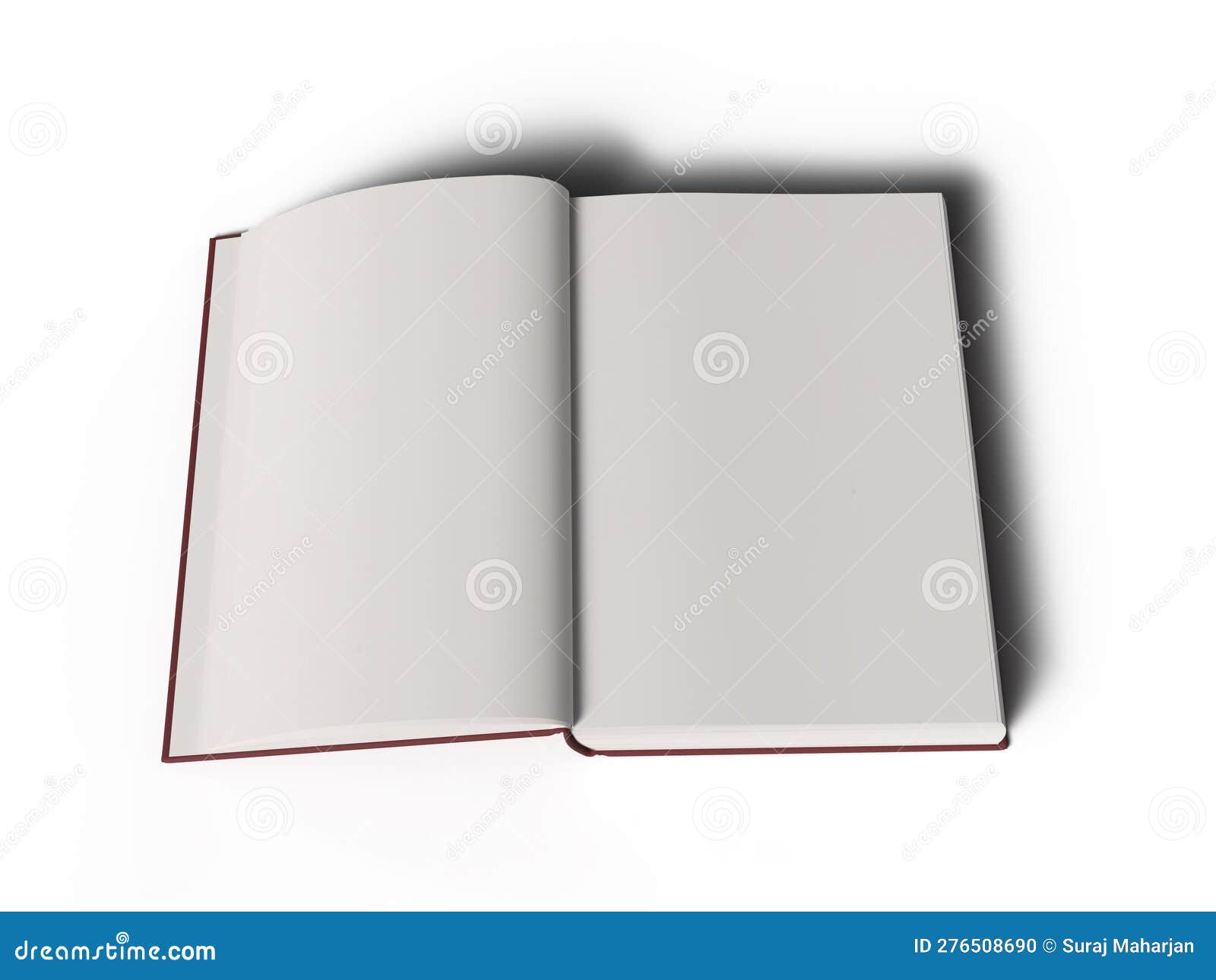 Open Blank Book 3D Render Isolated in White Background Stock ...