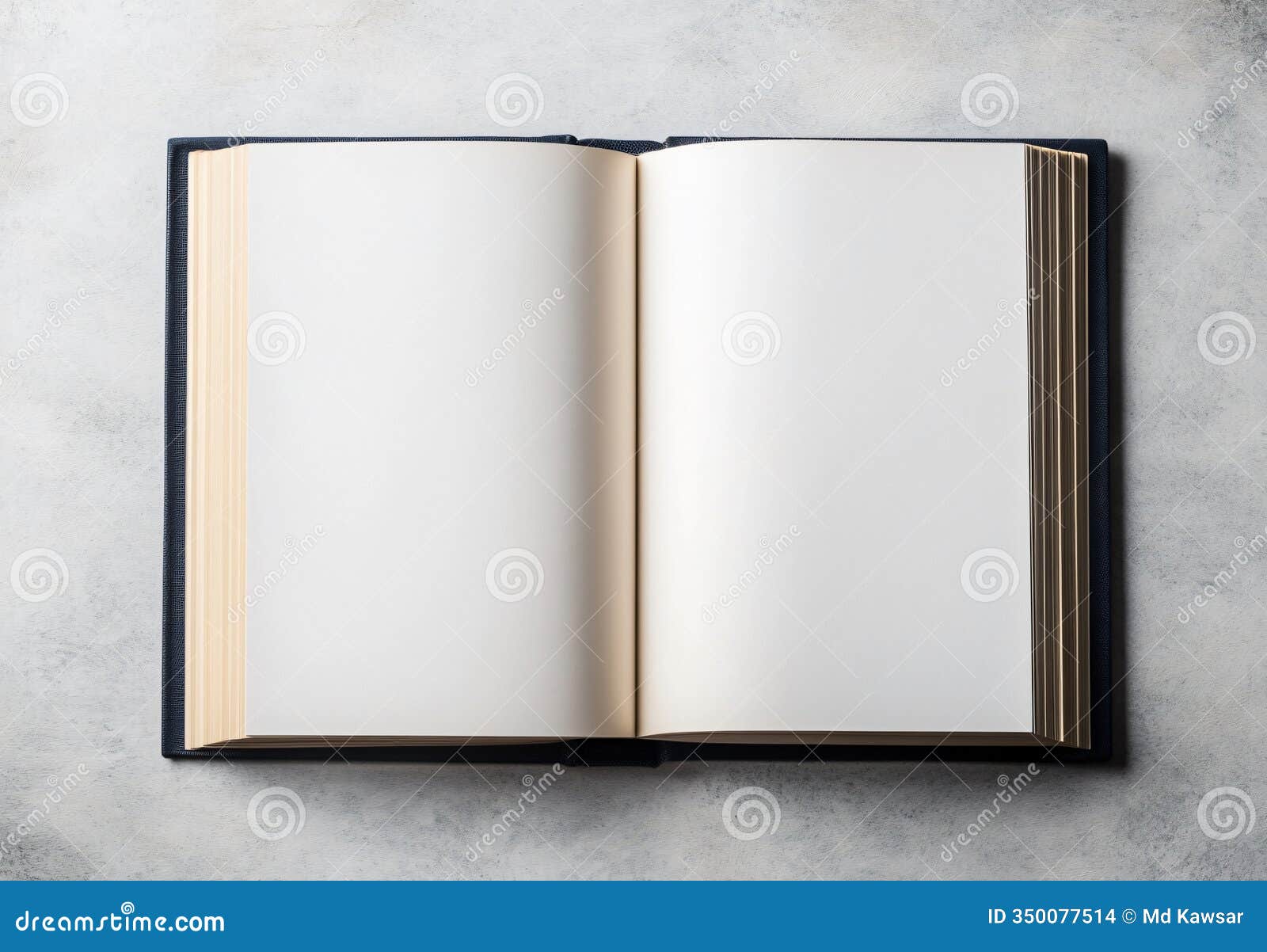 Open Blank Book Mockup Flat Lay, Empty Pages for High Quality Image ...