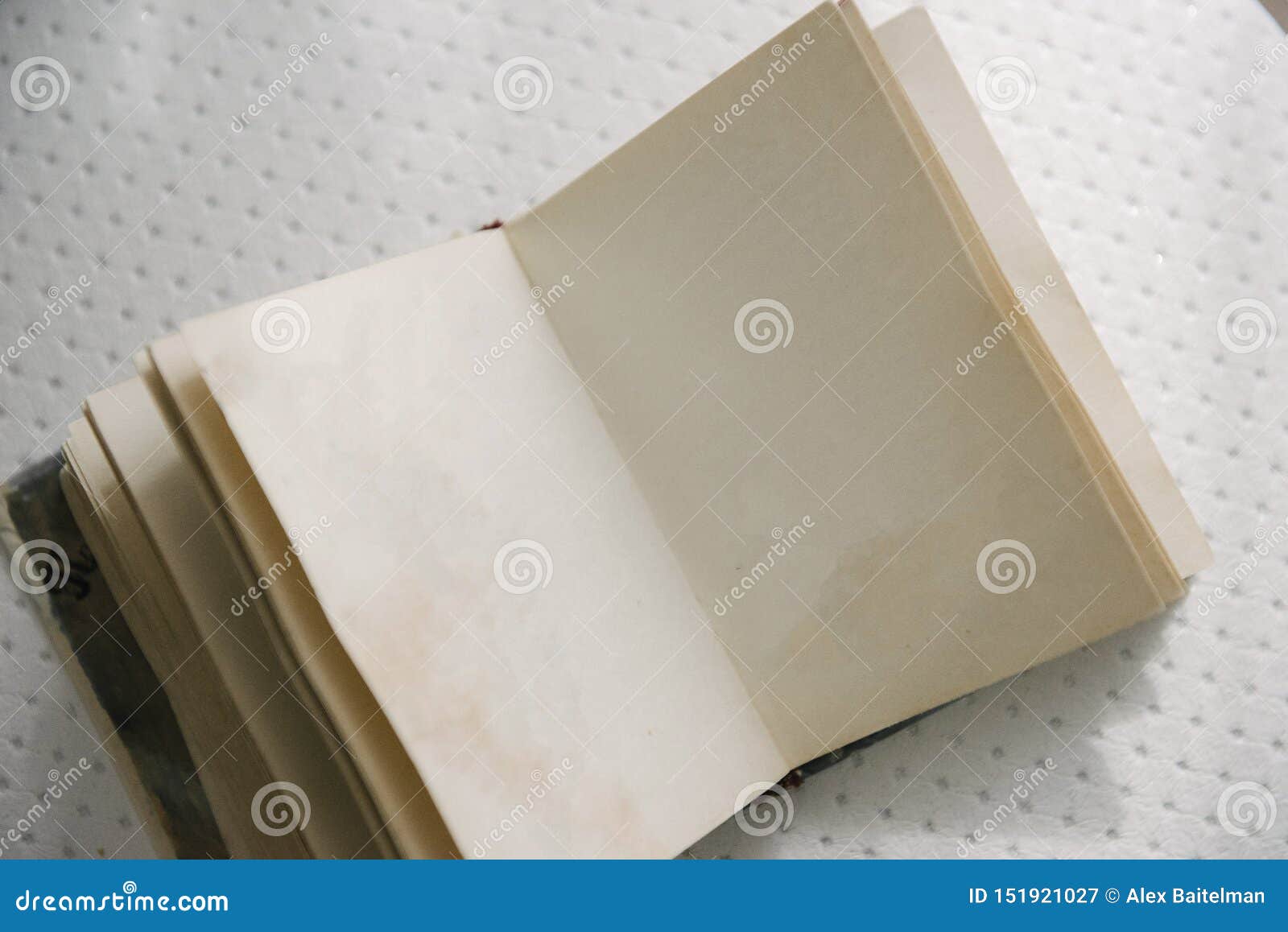 An Open Blank Book is on the Table. an Open Book with Blank Pages is on ...
