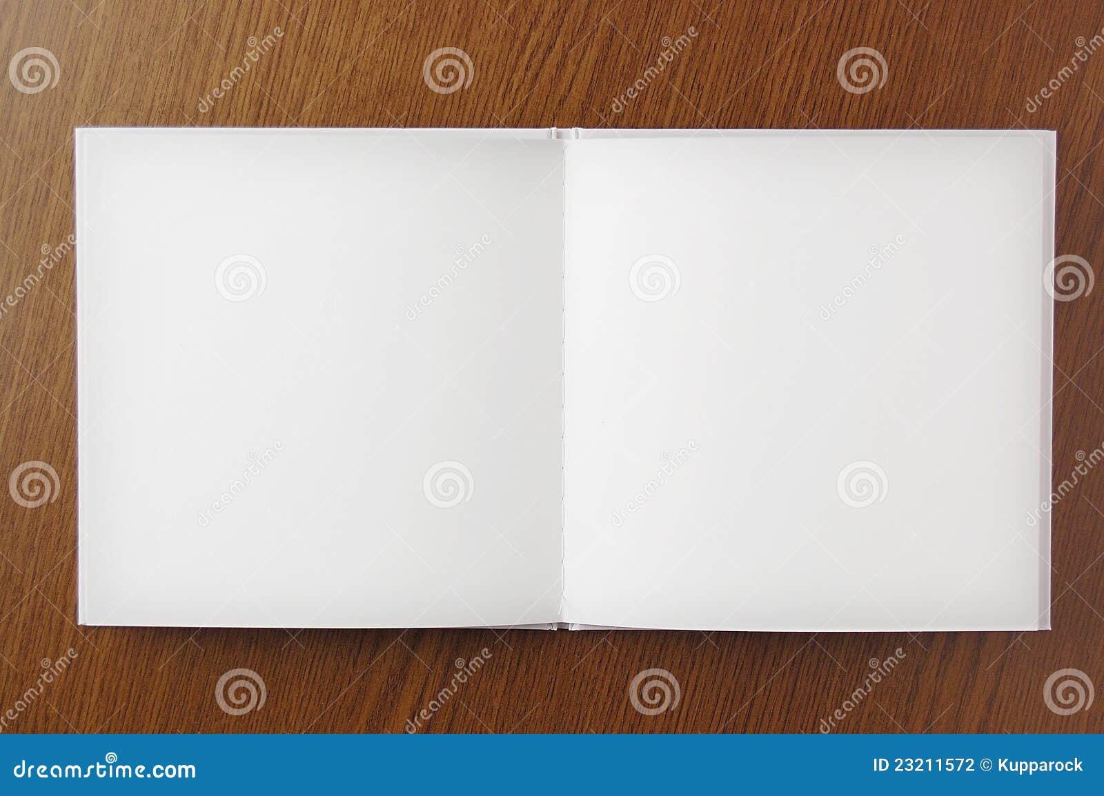 Open Blank Book on Wooden Table. Stock Photo - Image of indoor, place ...