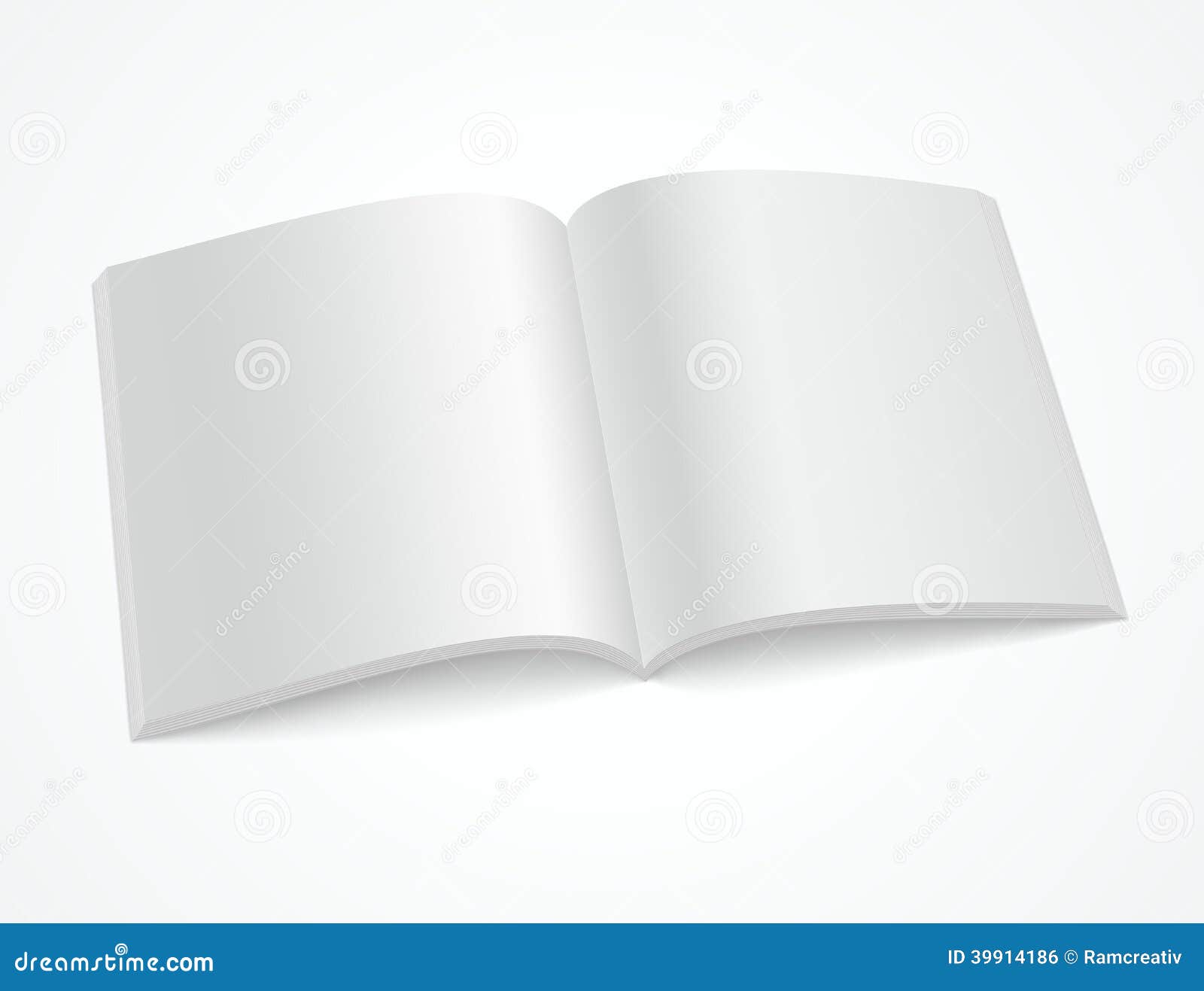 Open Blank Brochure or Magazine on White Background Stock Vector ...