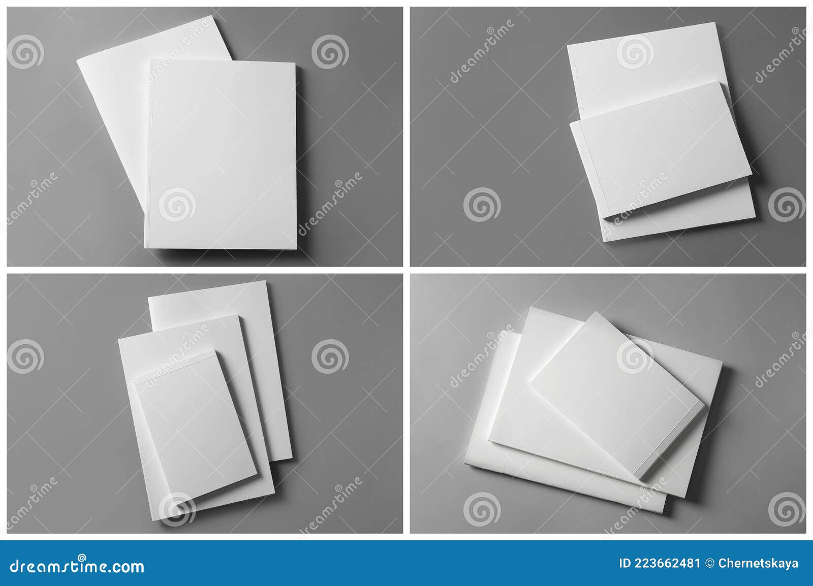 Set Of Blank Brochures On Color Background. Royalty-Free Stock Photo ...