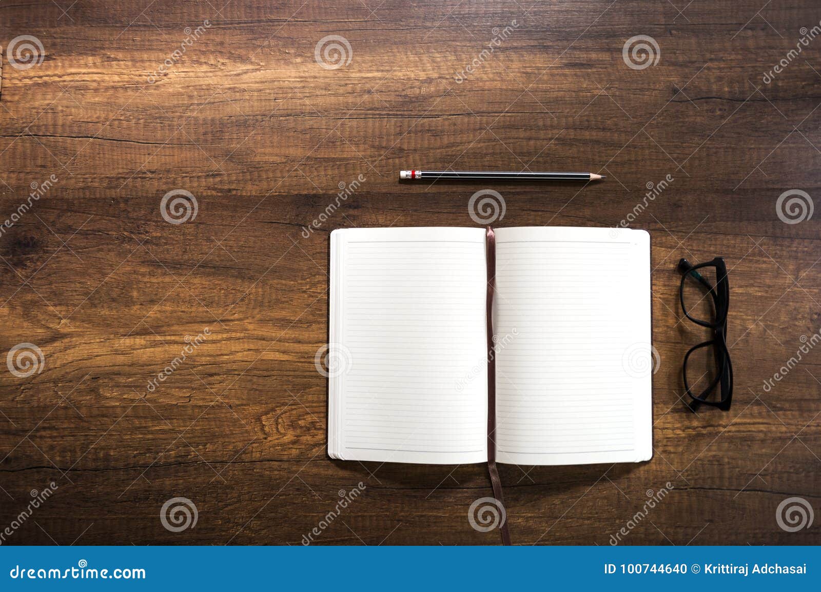 Open blank diary book stock photo. Image of memo, glasses - 100744640