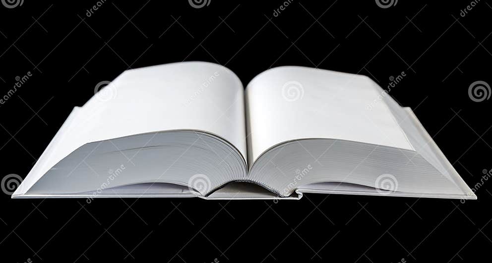 Open Blank Dictionary, Book Isolated on Black Stock Image - Image of ...
