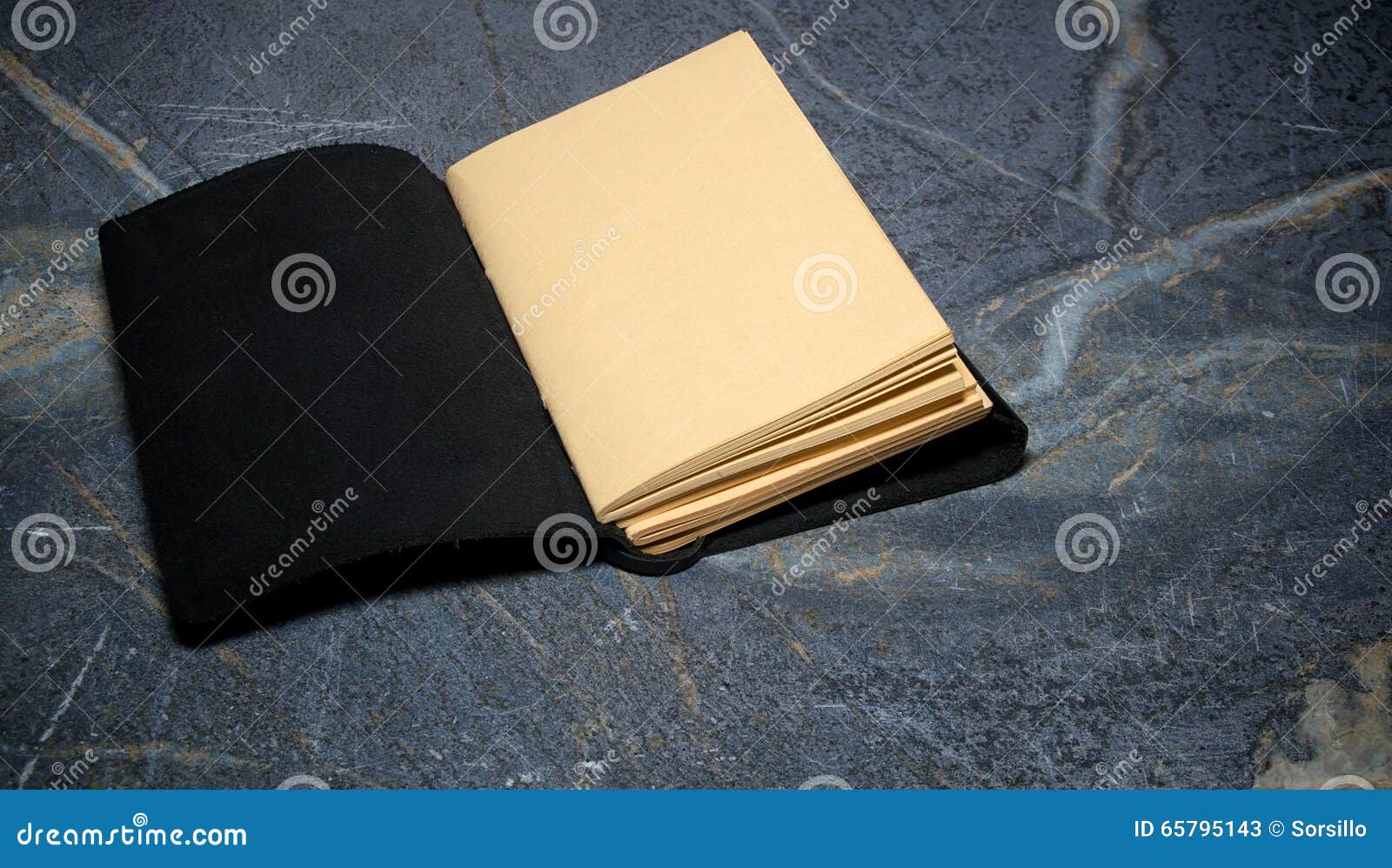Open Blank Leather Bound Diary Stock Image - Image of sewn, blank: 65795143