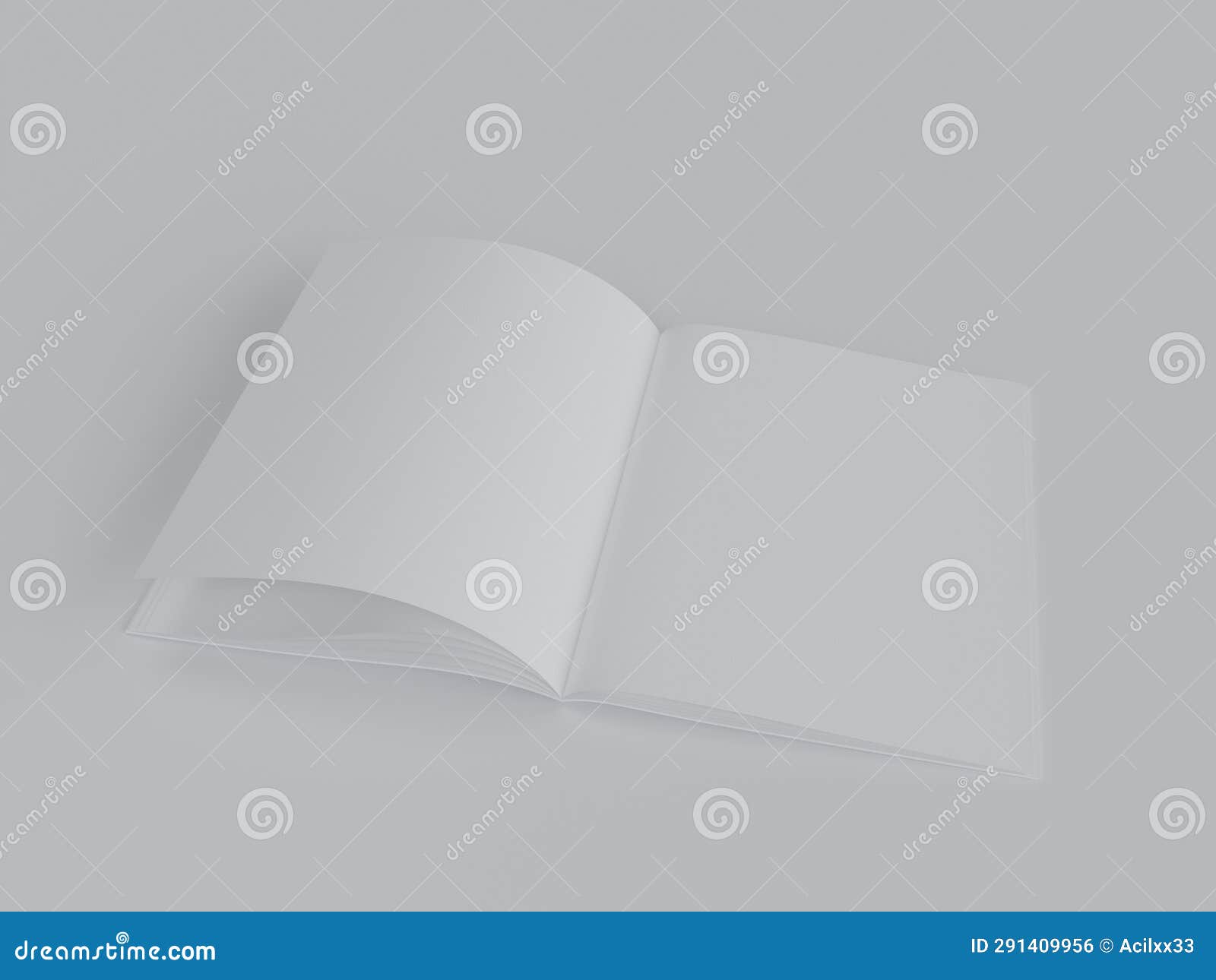 Open Blank Magazine on Grey Background, Front Side View. for Mockup ...