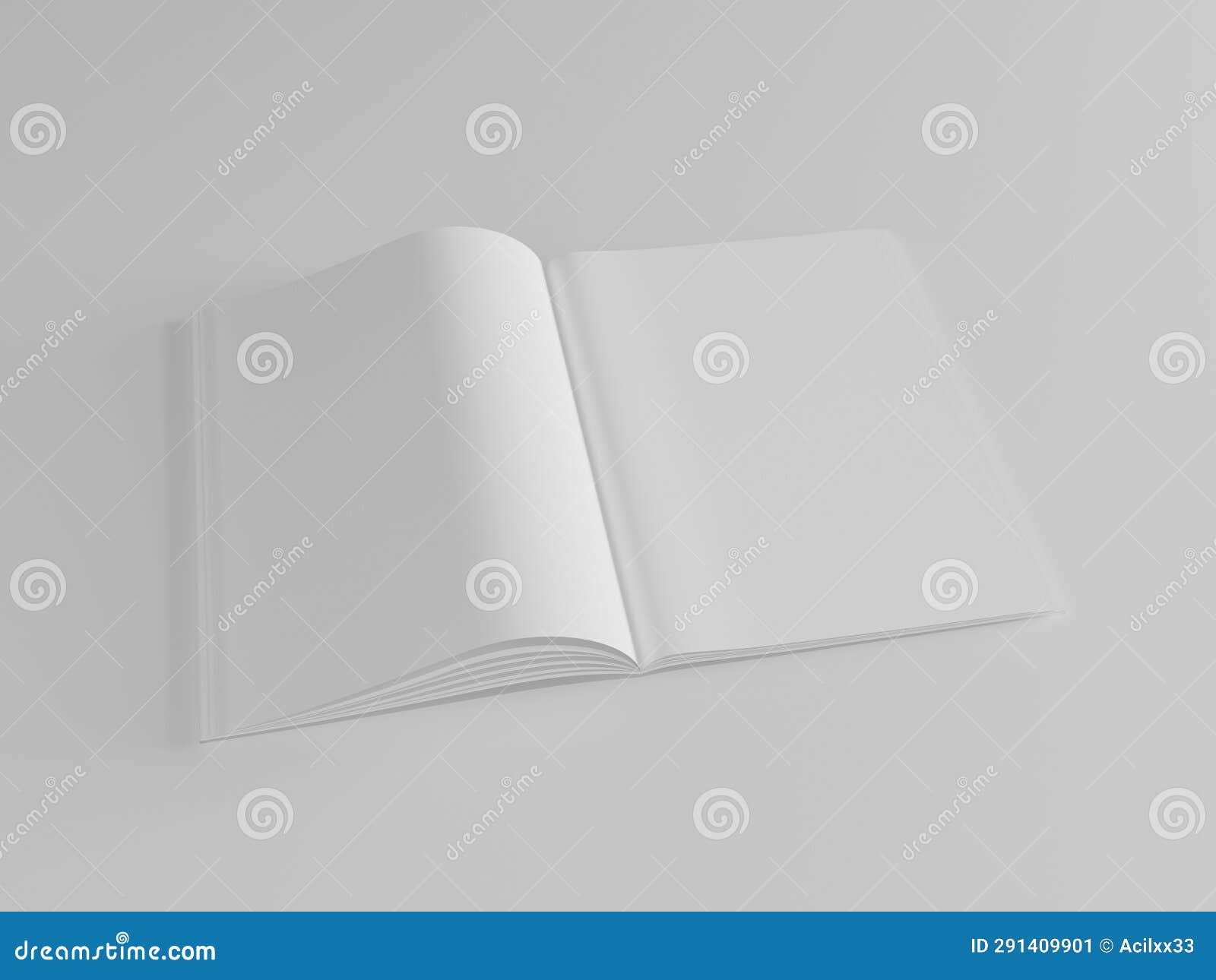 Open Blank Magazine on Grey Background, Front View. for Mockup Design ...