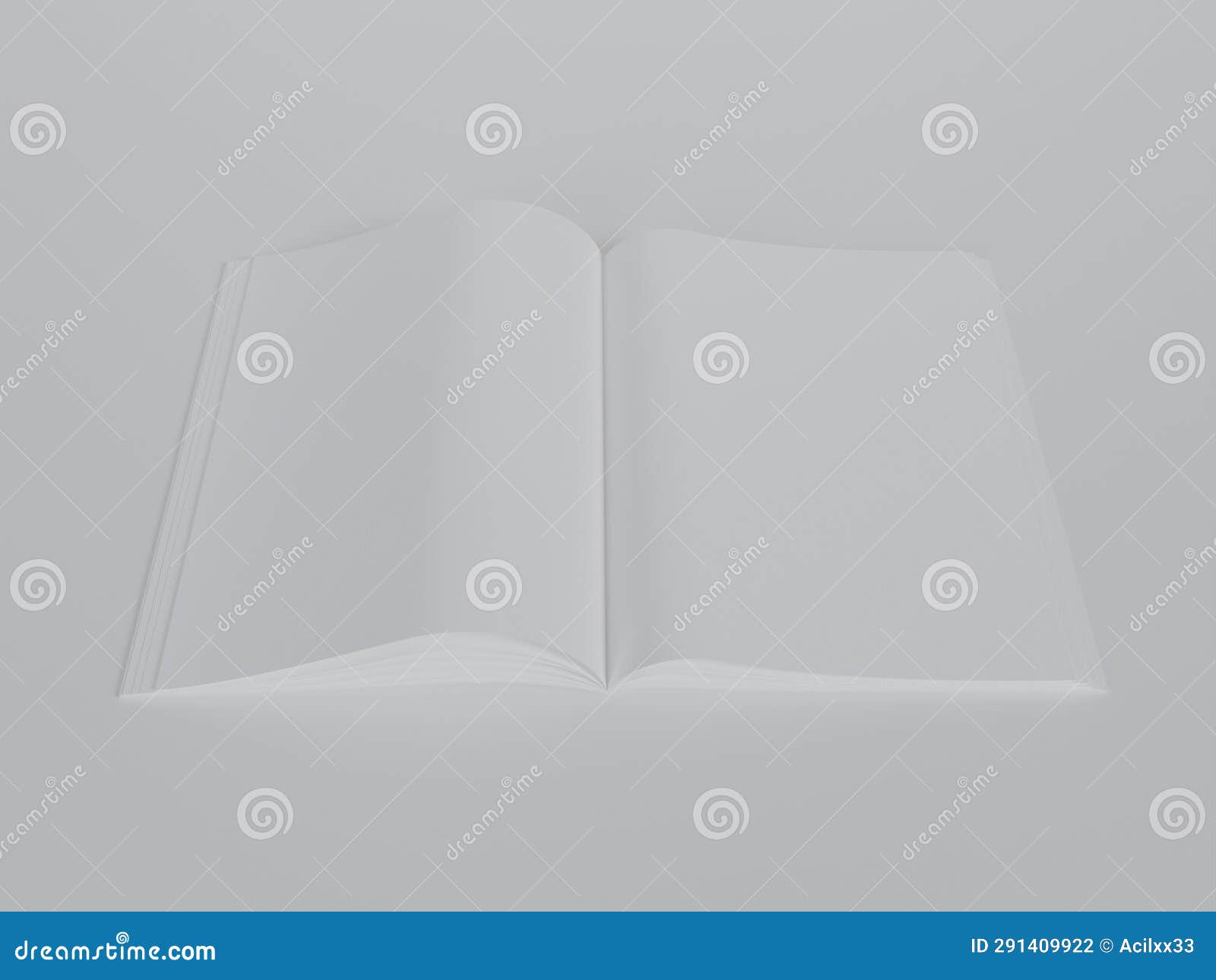 Open Blank Magazine on Grey Background, Front View. for Mockup Design ...