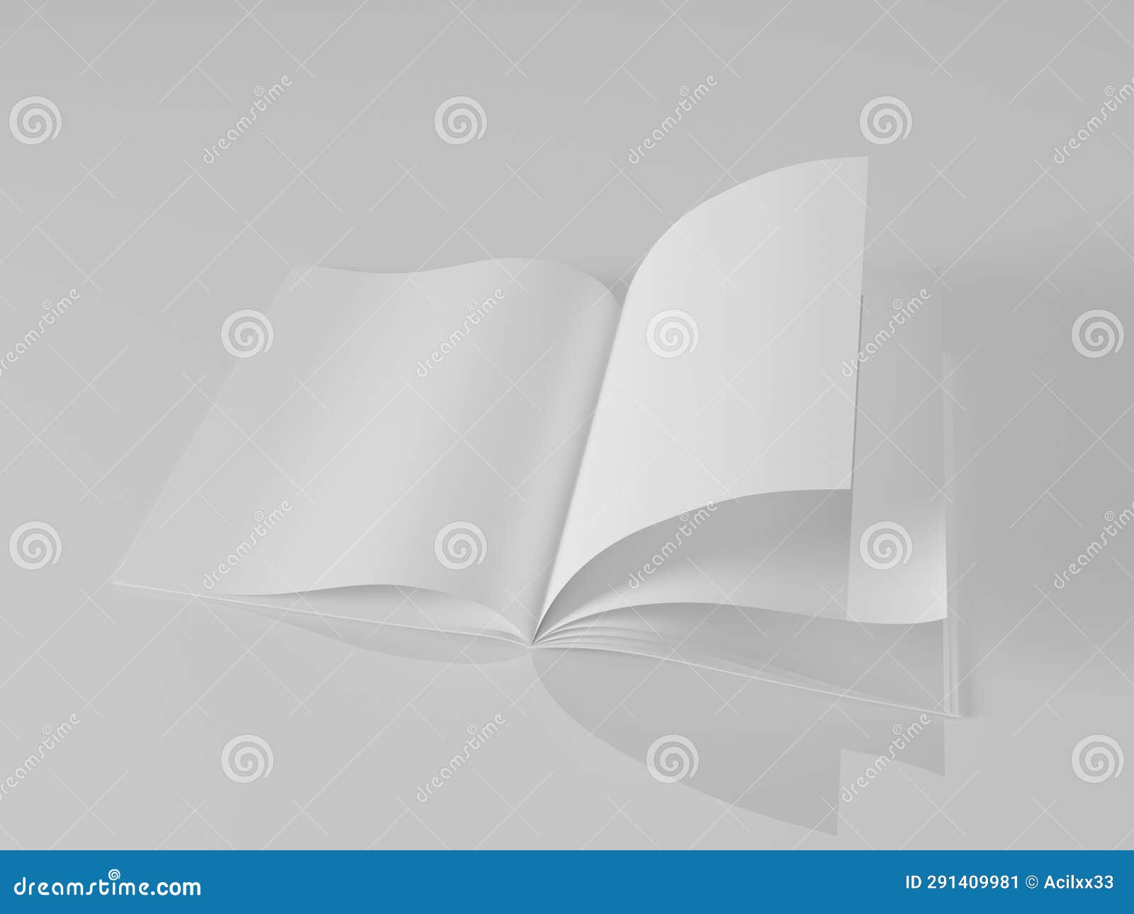 Open Blank Magazine on Grey Background, Front View. for Mockup Design ...