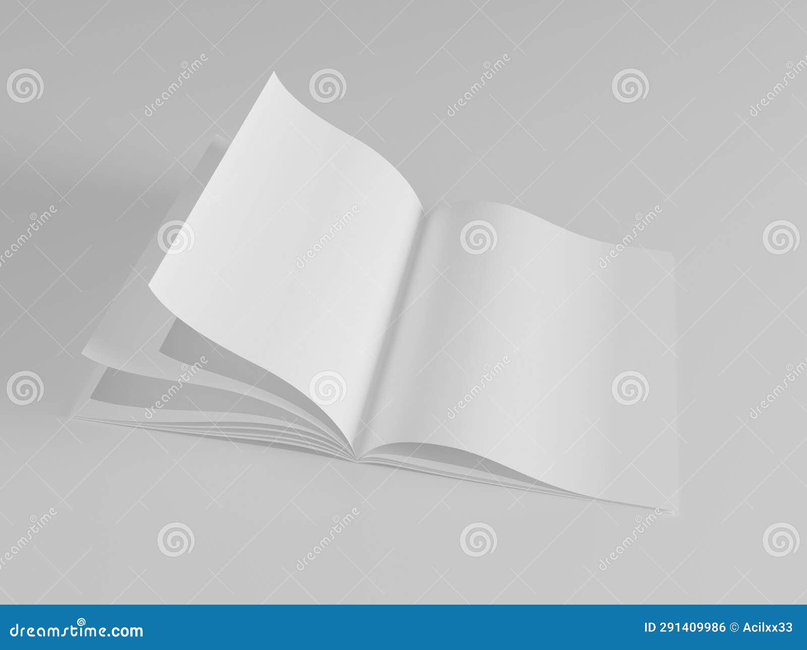 Open Blank Magazine on White Background, Front View. for Mockup Design ...