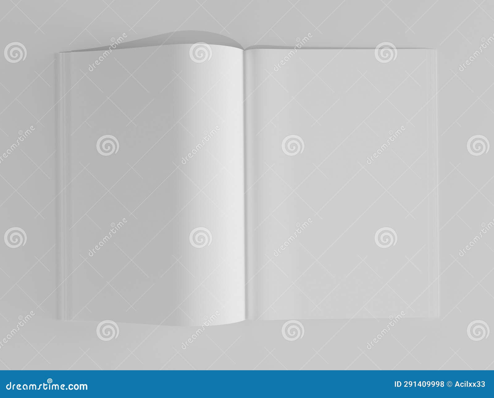 Open Blank Magazine on White Background, Top View. for Mockup Design ...