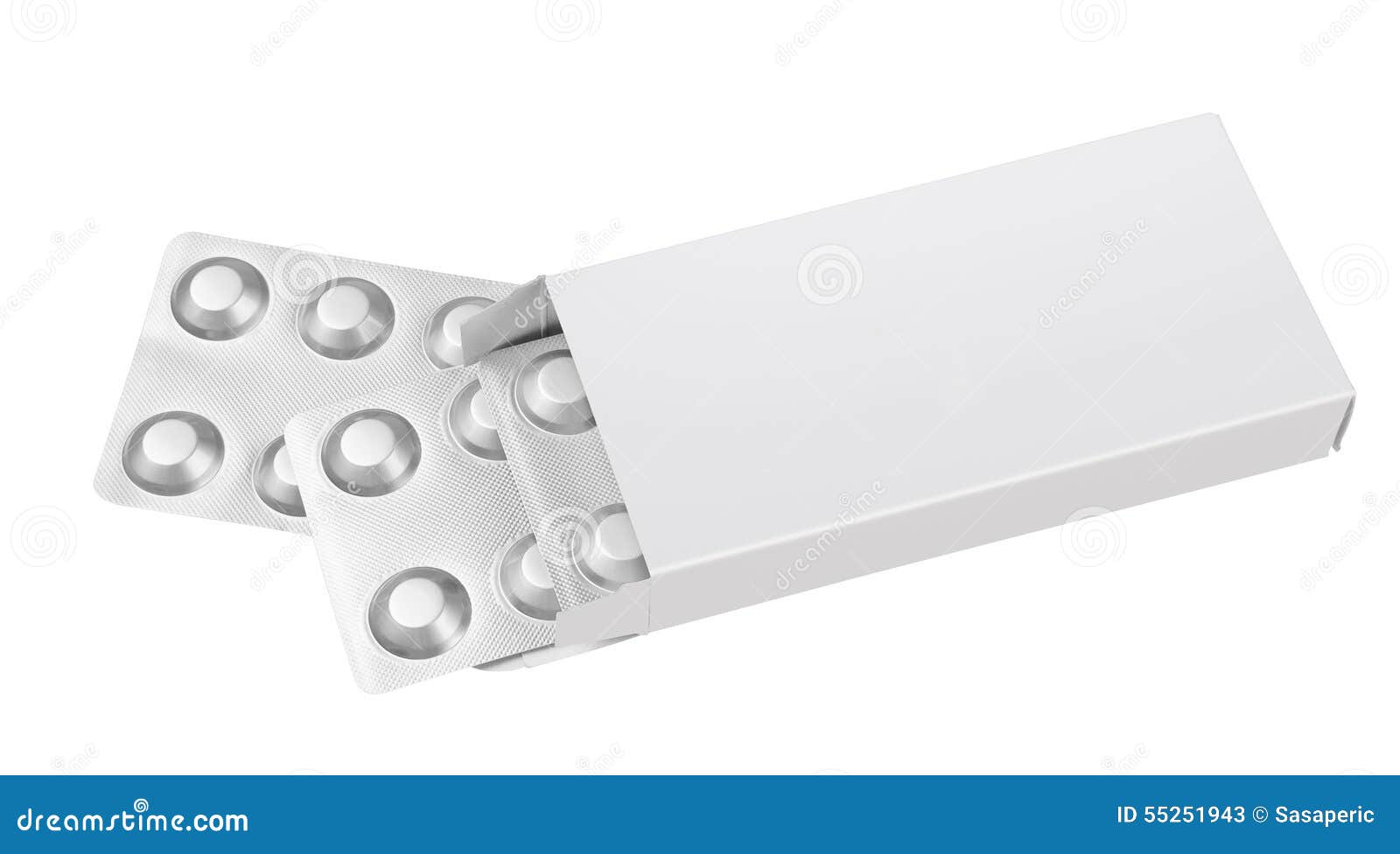 Open Blank Medicine Drug Box Isolated Stock Illustration - Illustration ...