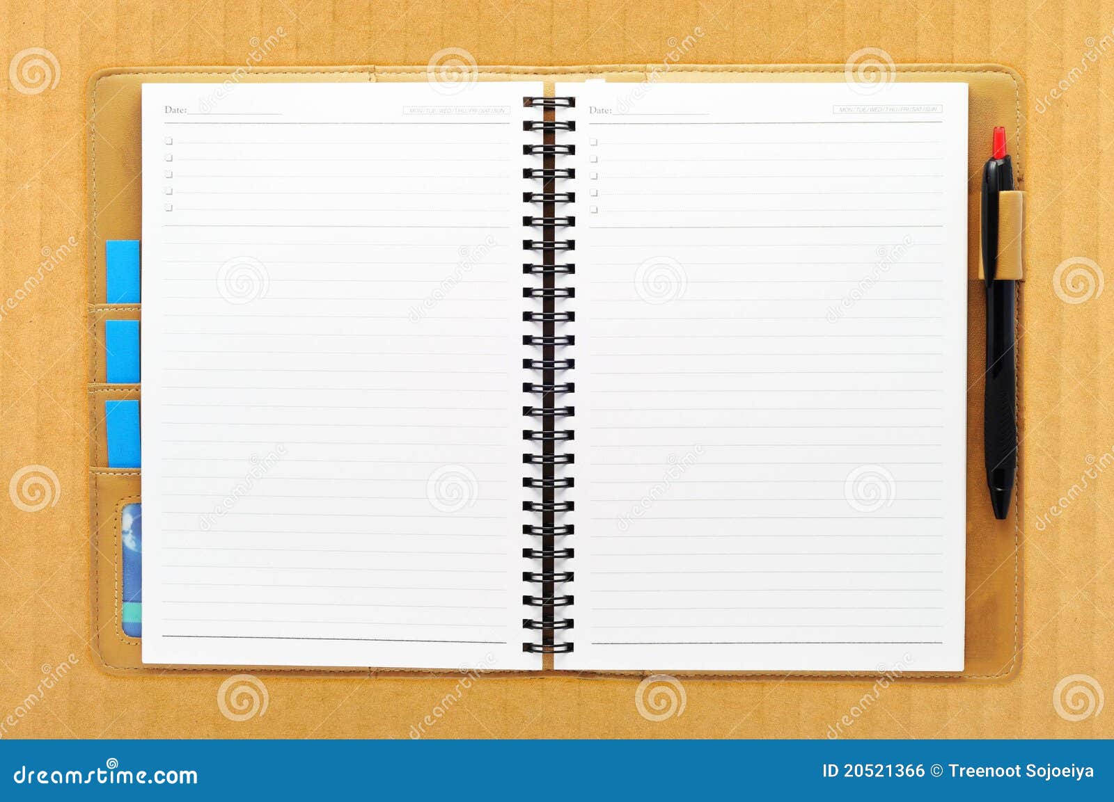 Open Blank Note Book on Cardboard Stock Photo - Image of line ...