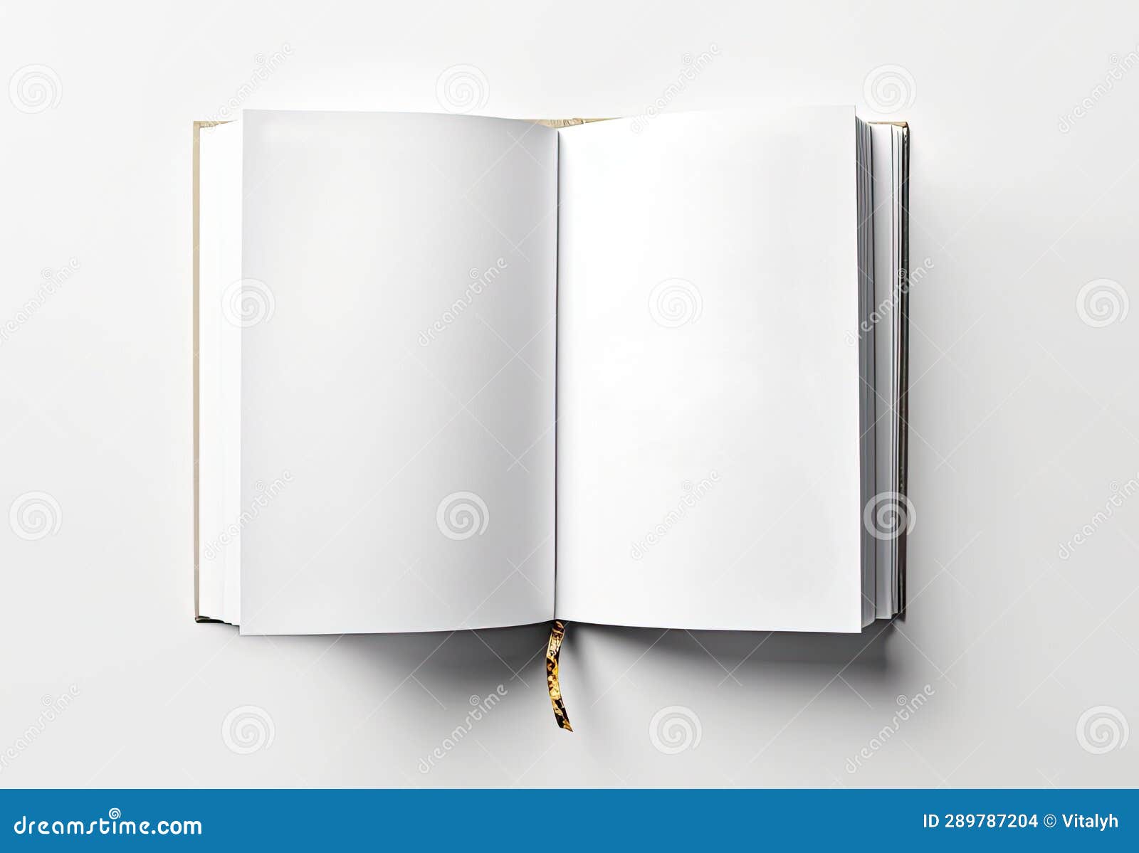 An Open Blank Notebook with Light Color Background, Top View. Stock ...