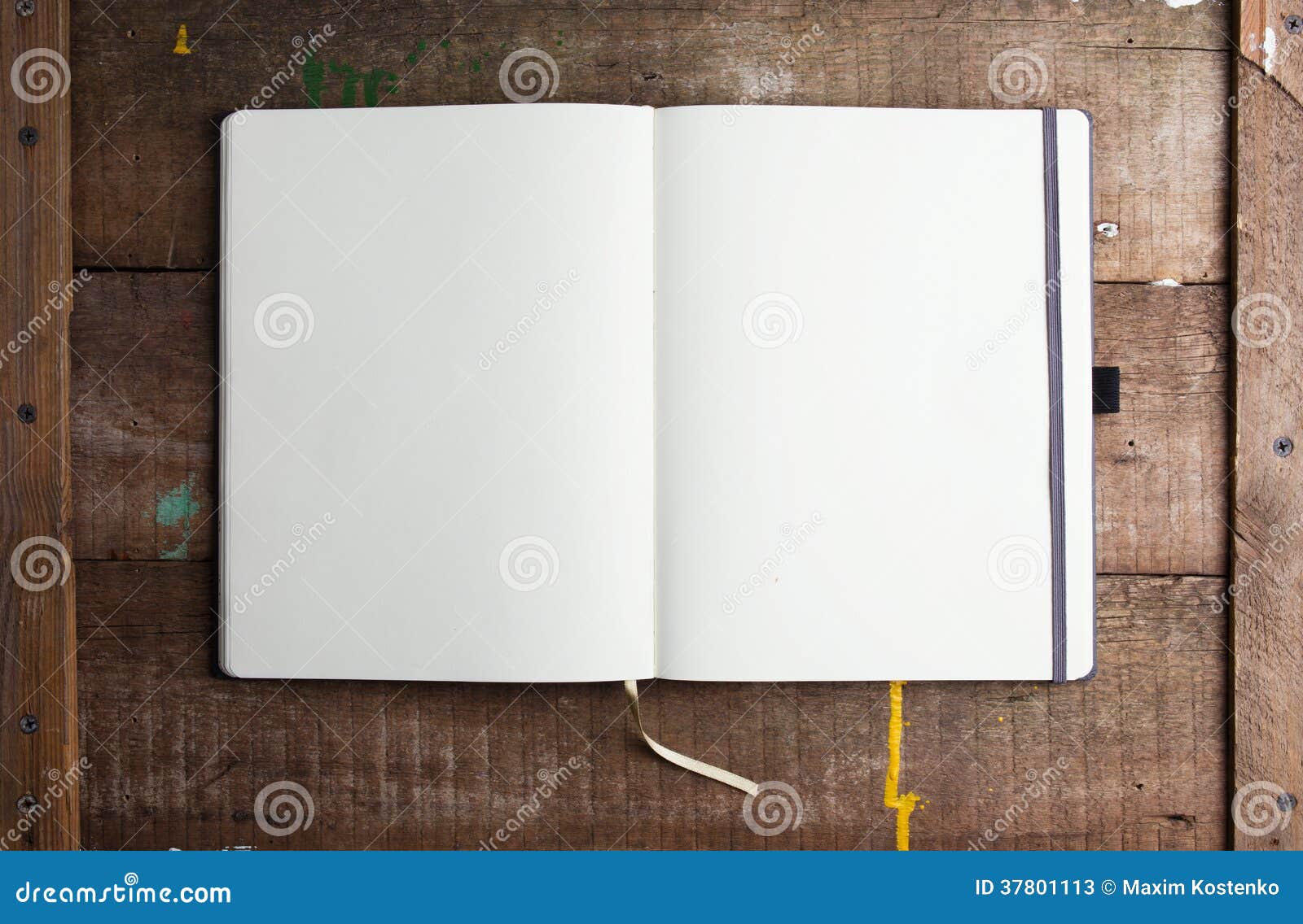 Open Blank Notepad with Empty White Pages Stock Image - Image of table ...