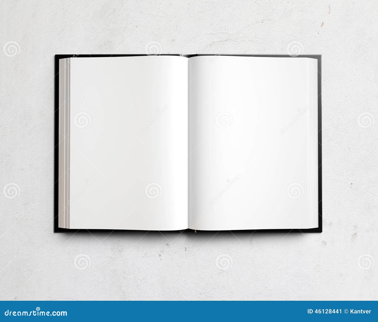 Open Blank Textbook on White Stucco Wall Stock Illustration ...